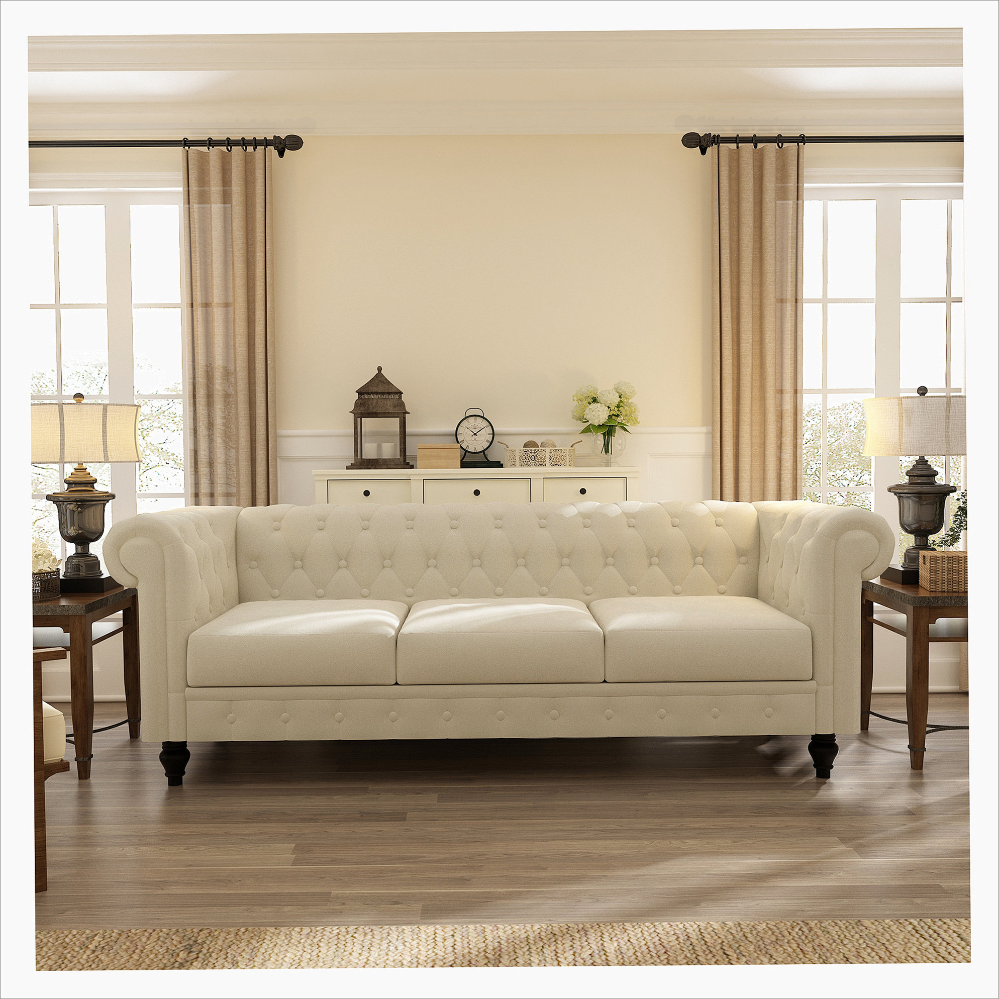 DSUNNER 3-Seat Tufted Upholstered Sofa - Wayfair Canada