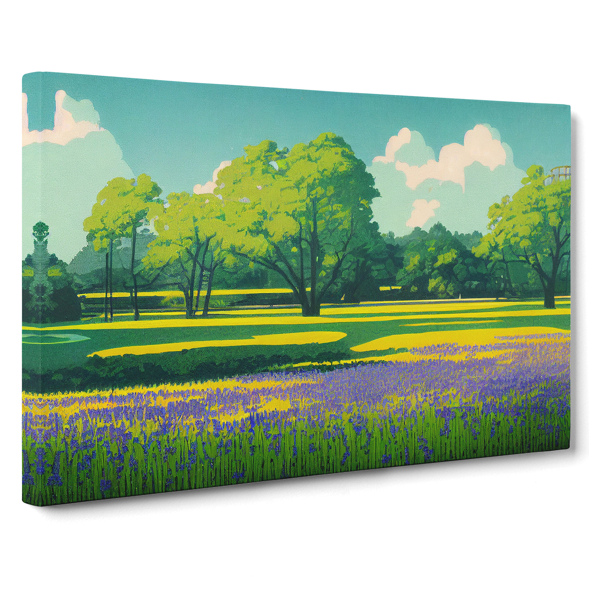 Marlow Home Co. Miraculous Bluebell Field - Wrapped Canvas Graphic Art ...