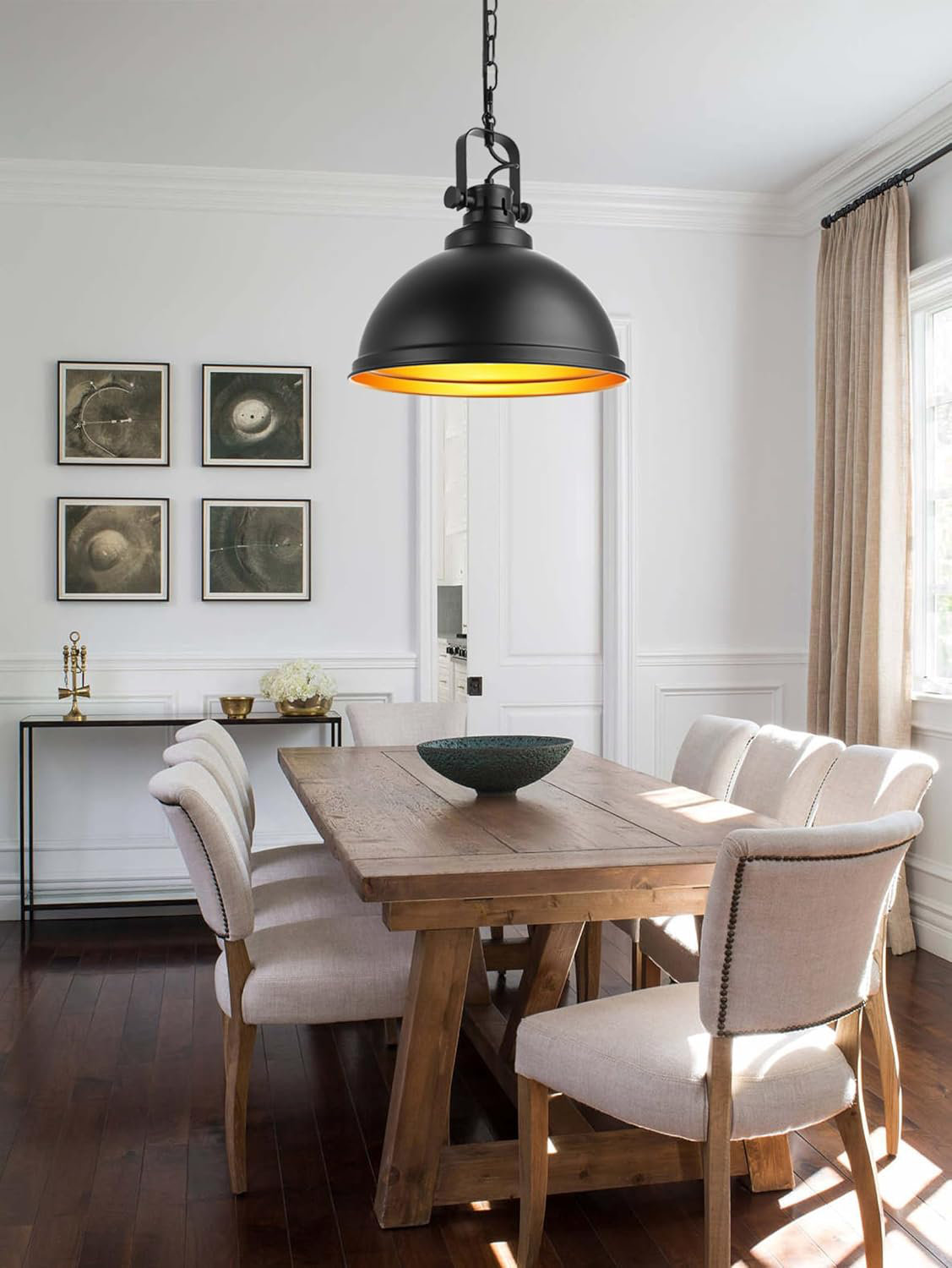 AirPartyPros Black Pendant Lights Kitchen Island, 11.8" Vintage Matte ...