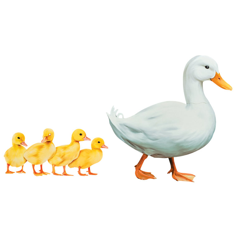 Gracie Oaks Suy Realistic Mama Duck and Ducklings 2 Pieces Garden Stake ...