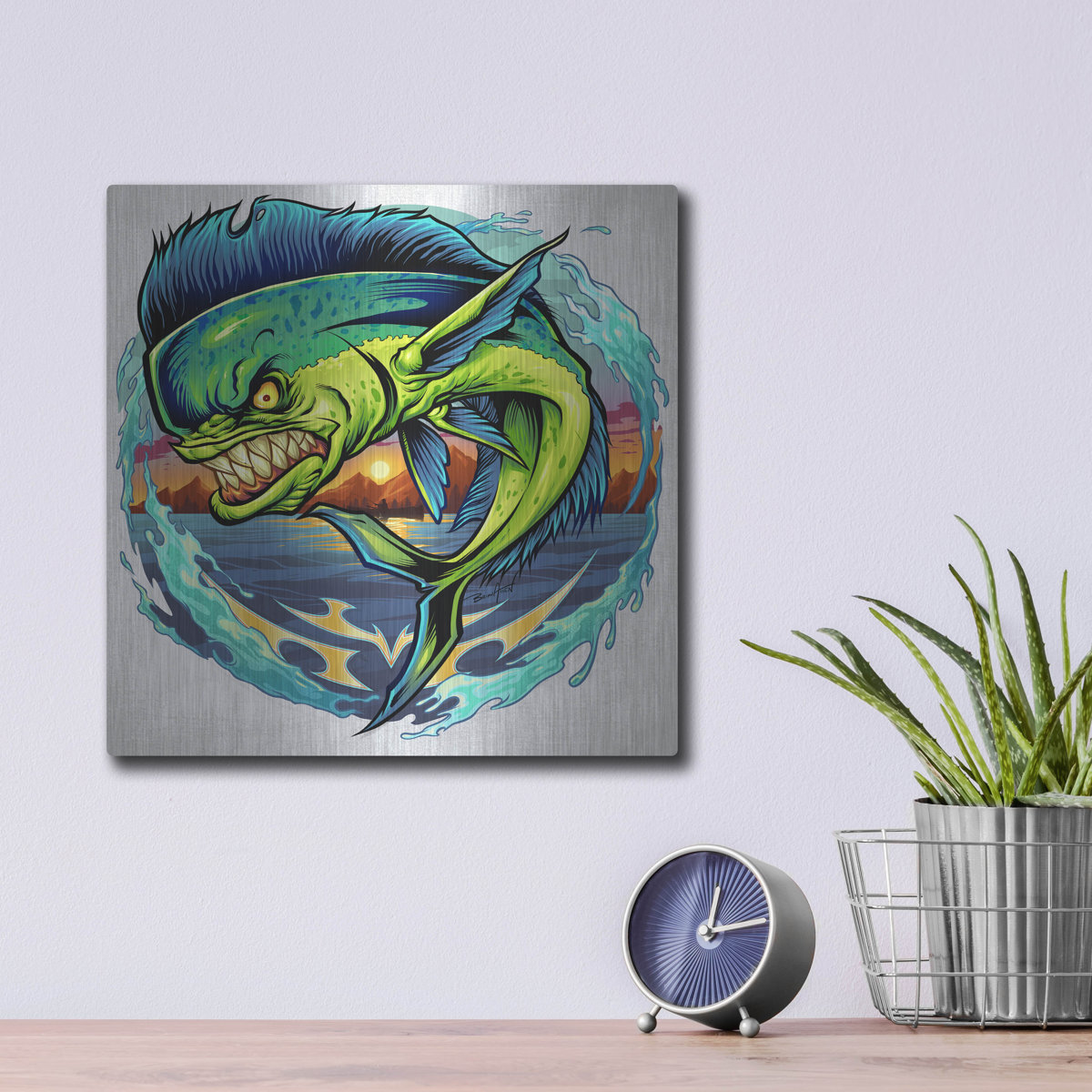 Highland Dunes 'Angry Mahi-Mahi' by Flyland Designs, Metal Wall Art ...