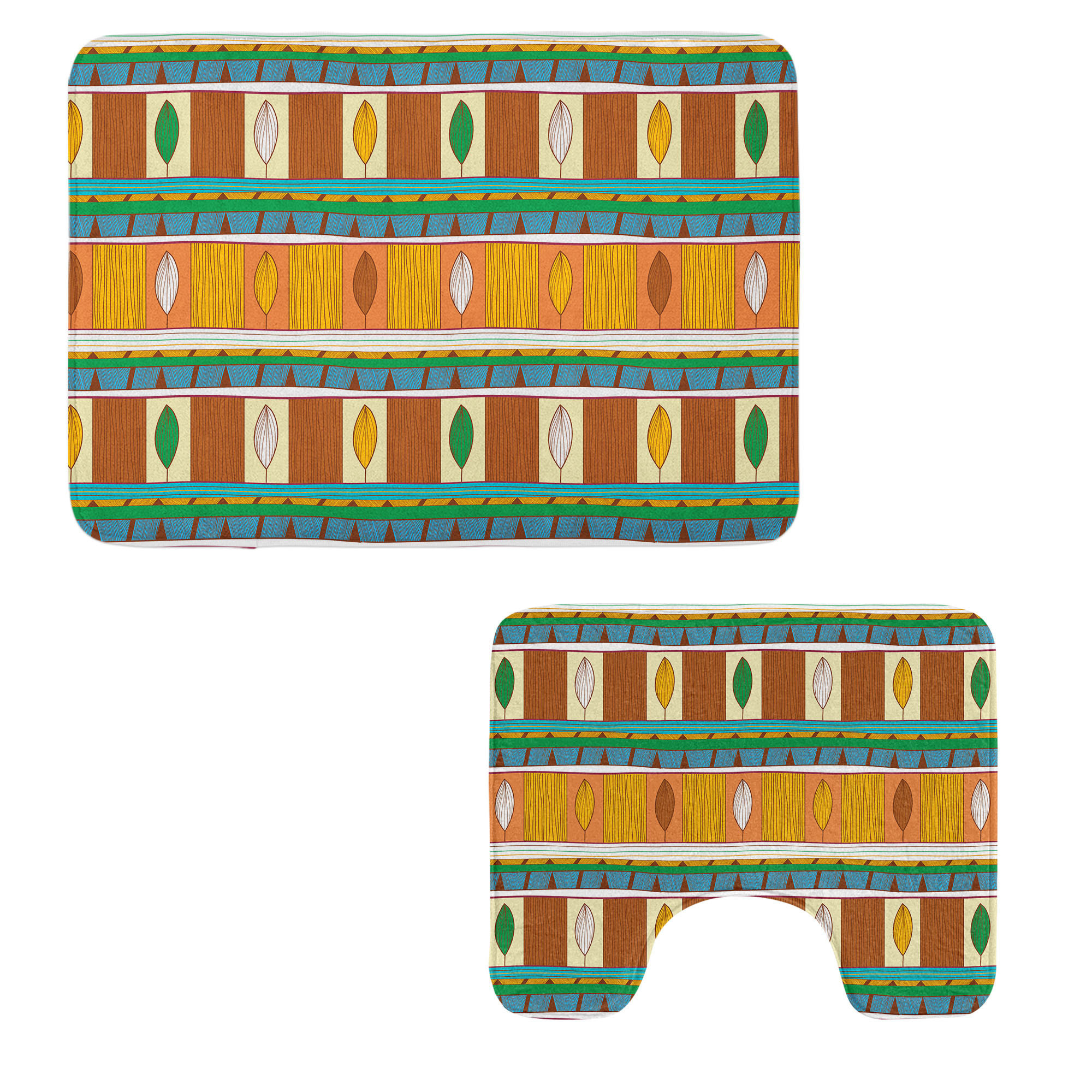 Fleur De Lis Living Tribal Bathroom Rug Set 2 Pieces Rectangle ...