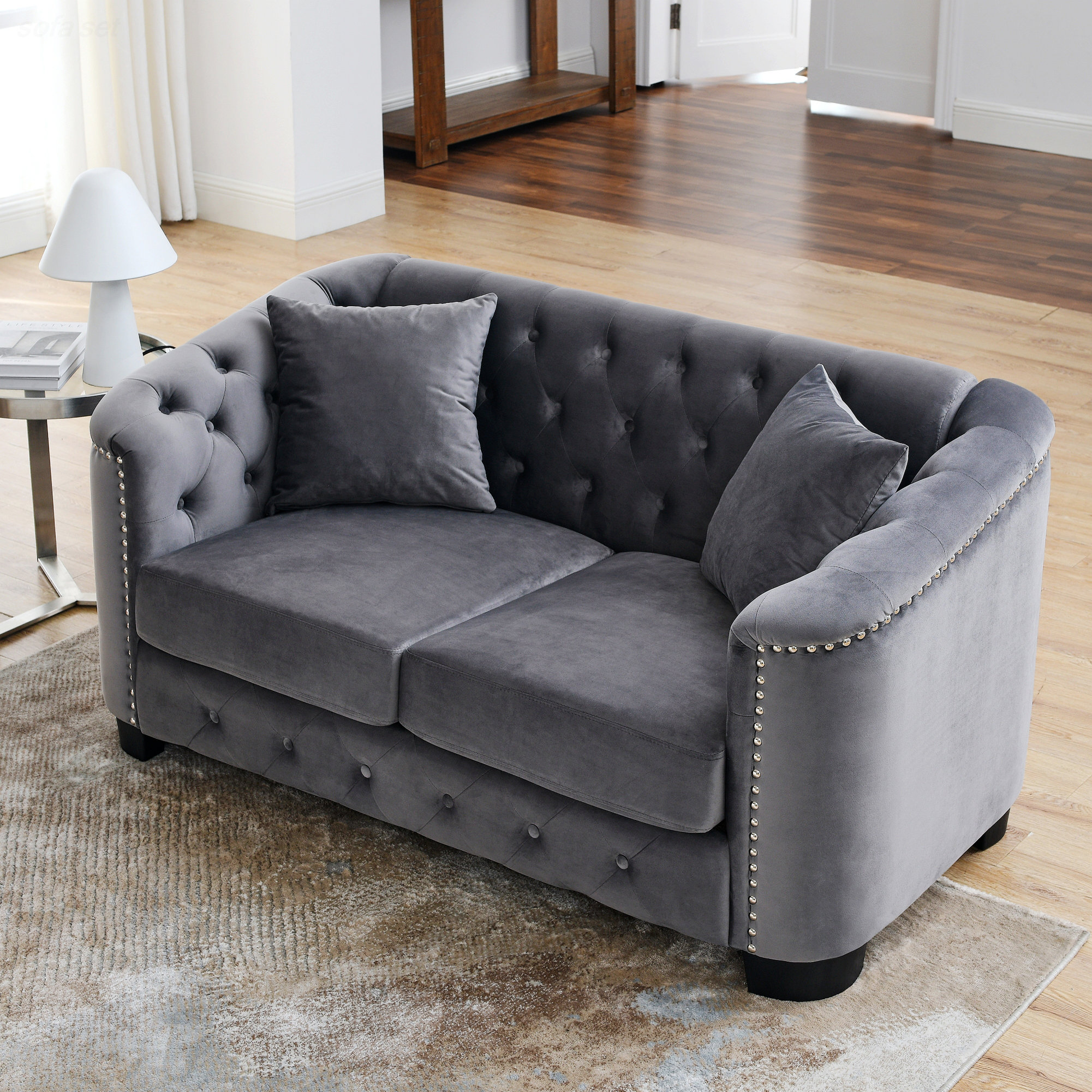 House of Hampton® 2 Pieces Sofa Set, Living Room Sofa Set With Nailhead ...