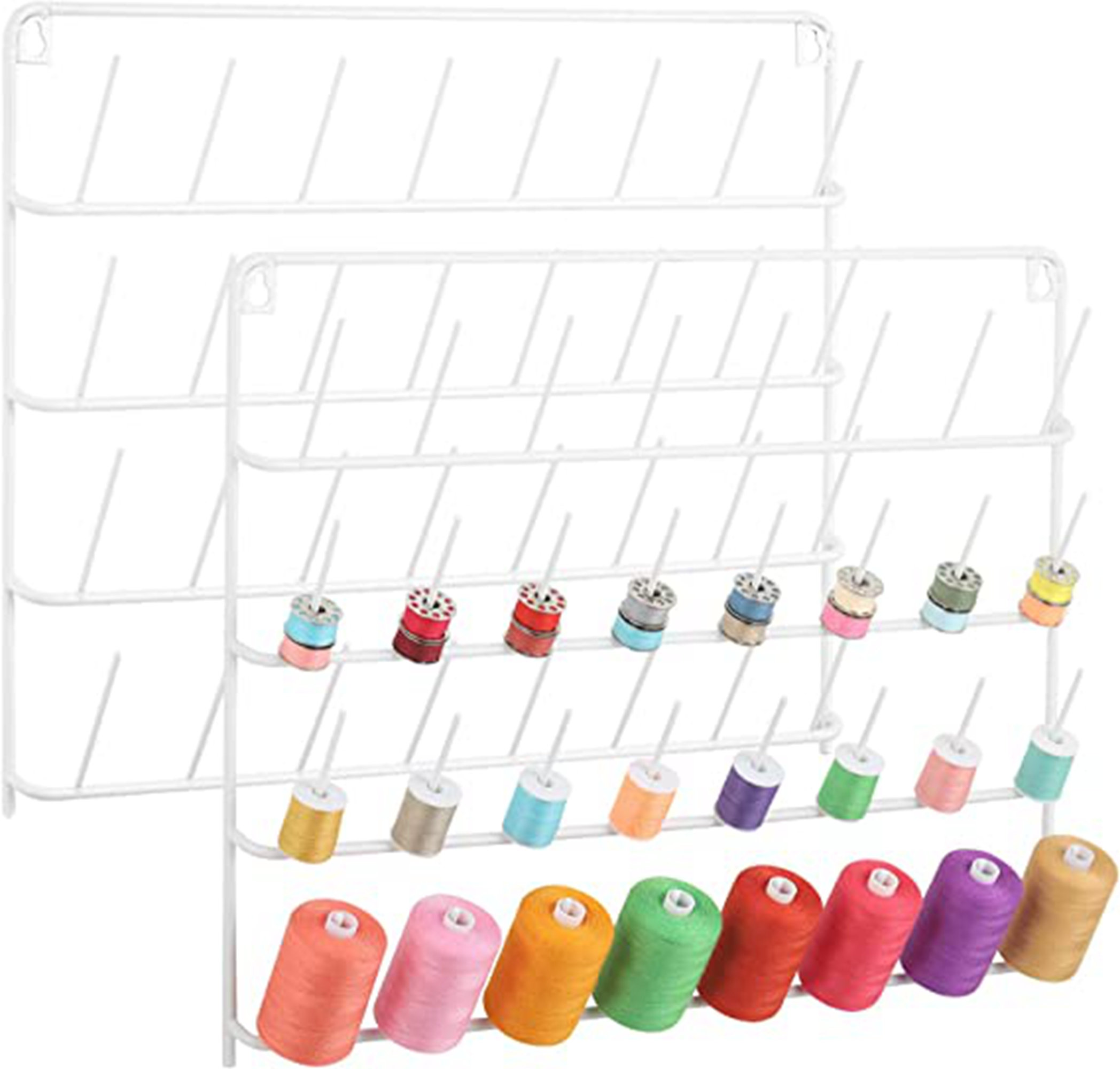 CELLPAK 32-Spool Sewing Thread Rack Wall-Mounted Metal Sewing Thread ...