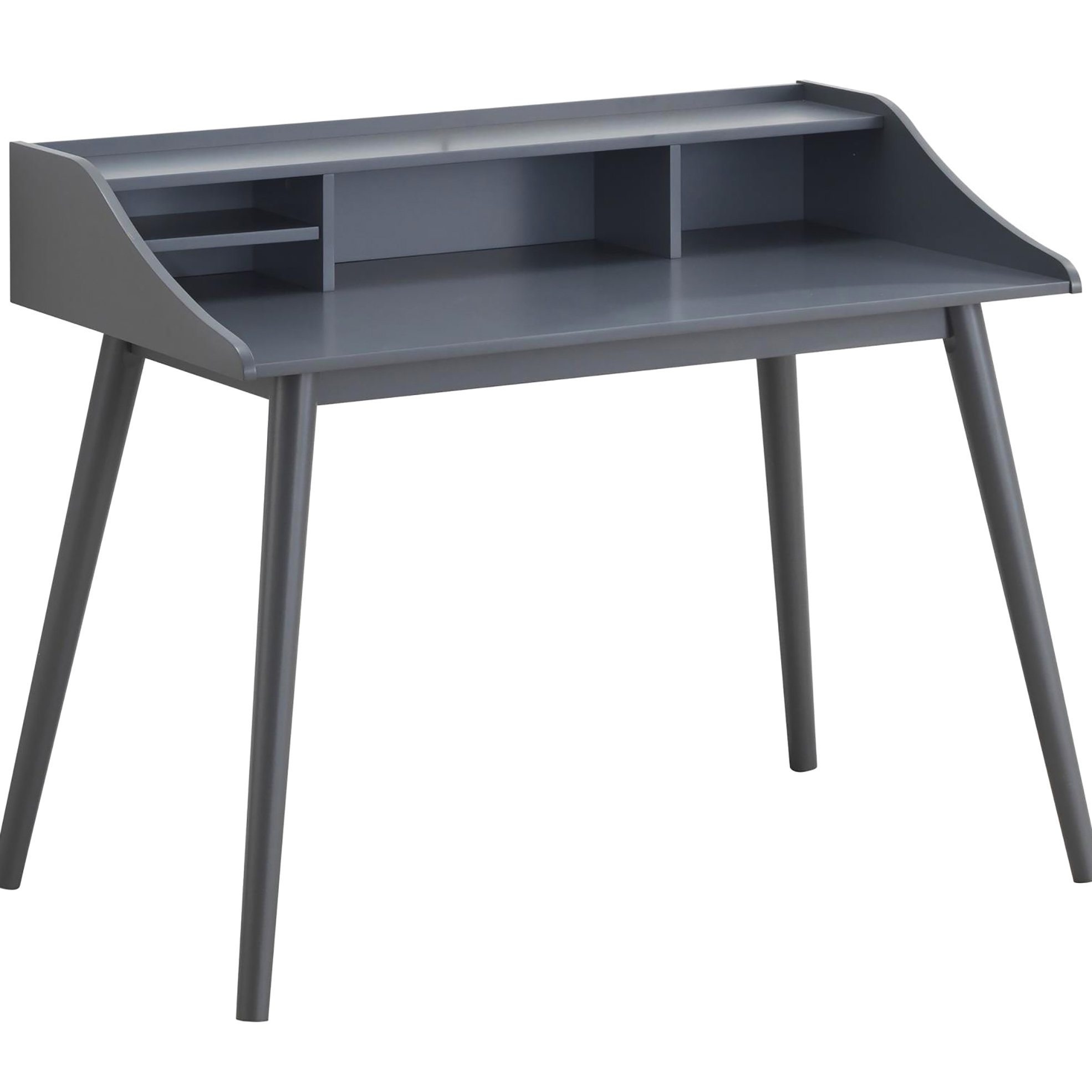 George Oliver Grey Writing Desk With Storage - Asian Hardwood Made For ...