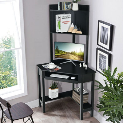 Inbox Zero Meridel 29.5'' W Corner Computer Desk with Storage, Power ...
