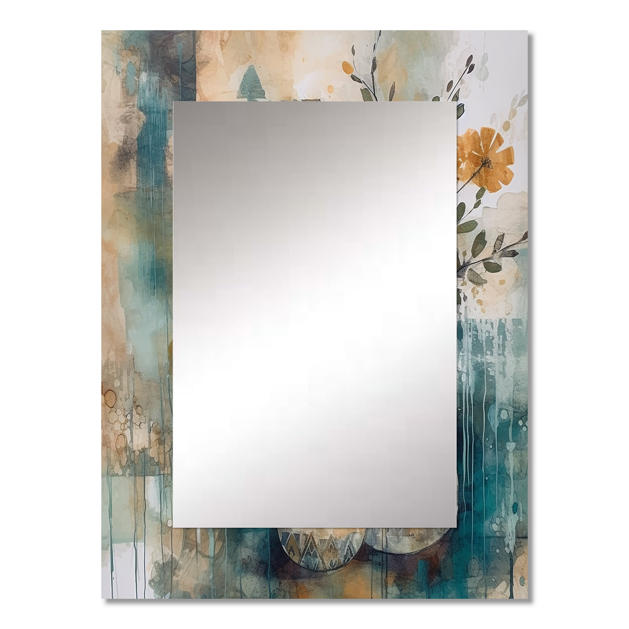 Dakota Fields Orange And Green Abstract Bohemia IV - Geometric ...