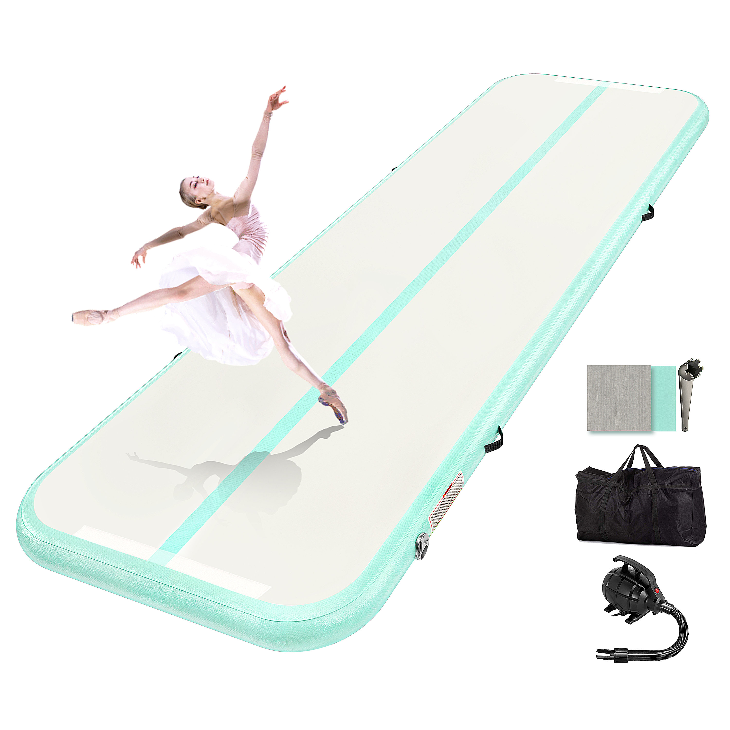 FIZITI 20ft Inflatable Gymnastics Tumbling Mat 4" Training Mat | Wayfair