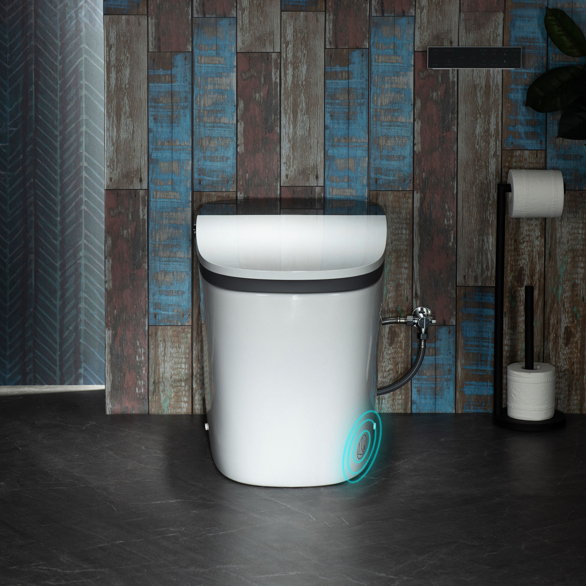 WoodBridge Lyon ADA Smart Bidet Toilet with Auto Open & Close, Foot ...