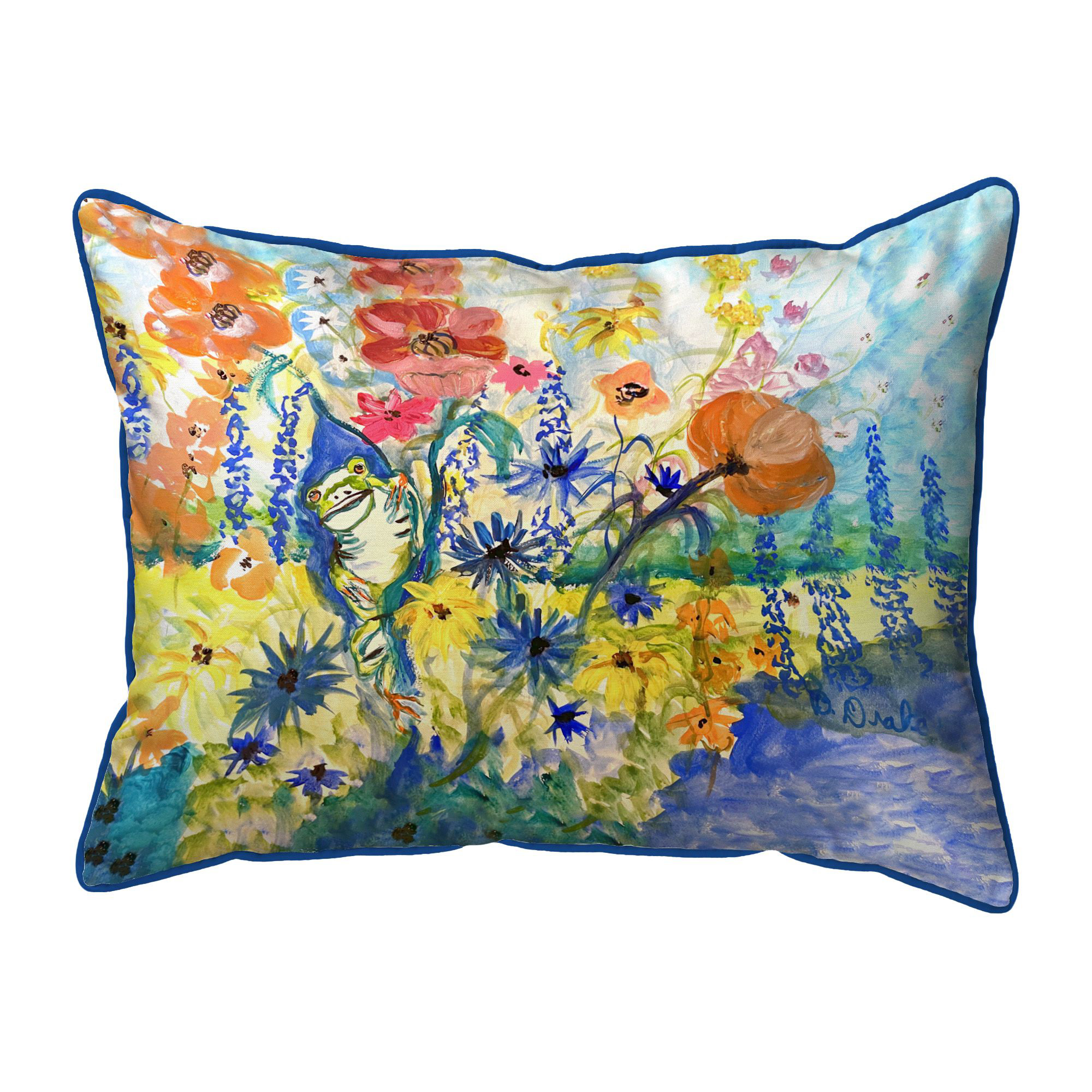 Betsy Drake Interiors Polyester Throw Rectangle Outdoor Pillow Cover ...