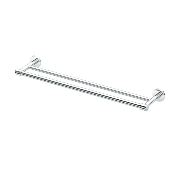 Gatco Reveal 24" Wall Mounted Double Towel Bar | Towel Rack with 2 Bars ...