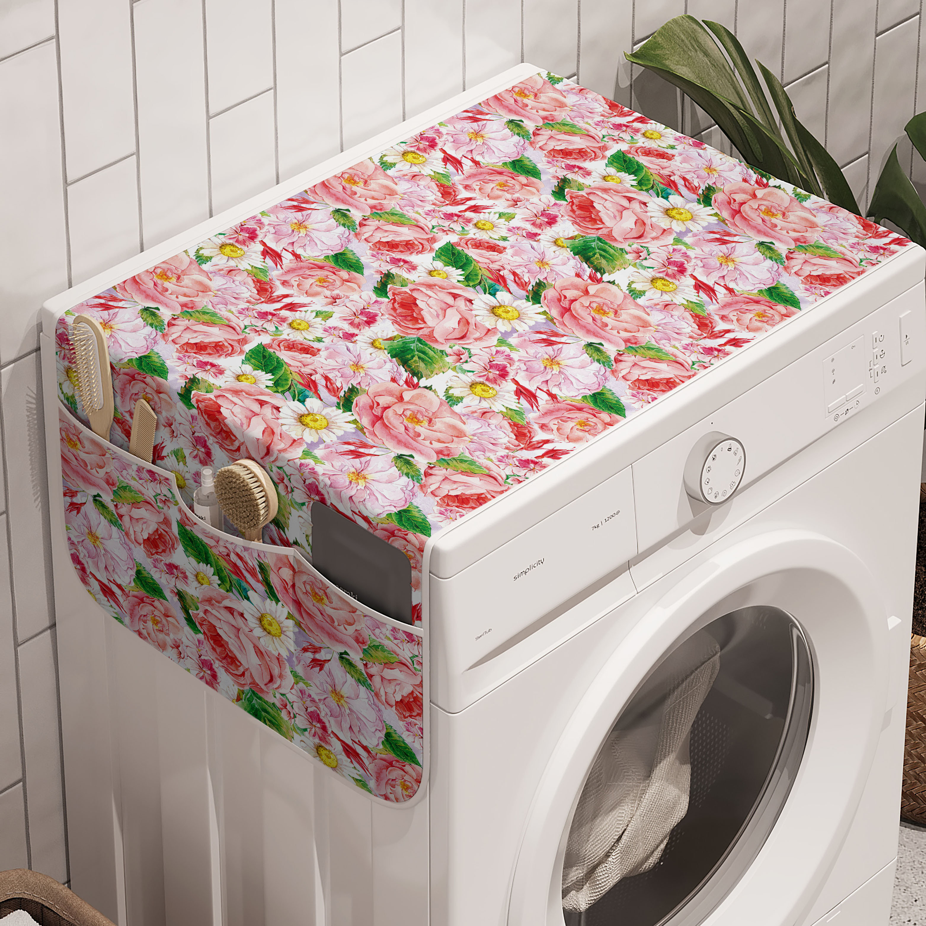 East Urban Home Blooming Roses Washing Machine Organizer Pack of 2 47 ...