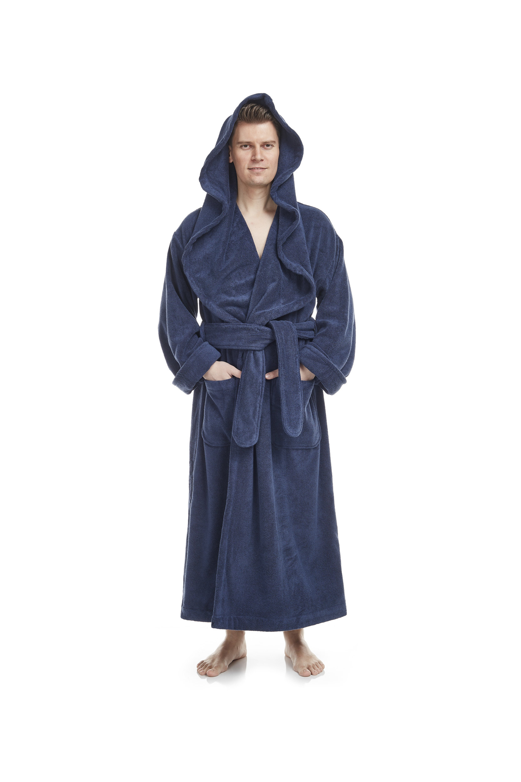 Arus 100% Cotton Terry Cloth Boy / Man+ Ankle Bathrobe with Pockets and ...