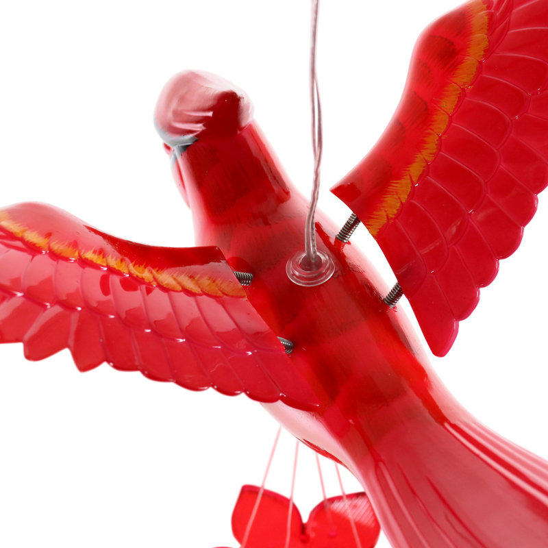 Exhart Solar WindyWings Cardinal Wind Chime, 10 by 9 Inches | Wayfair