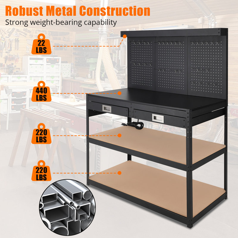 WFX Utility™ 47.42 X 23.85 X 61 Inch 3-tier Heavy-duty Portable ...