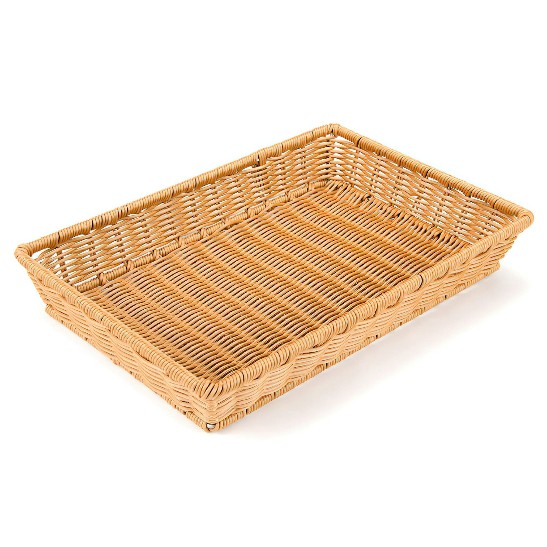 G.E.T. WB-1553-HY Rectangular Polyweave Bread Roll Serving Basket, 16. ...