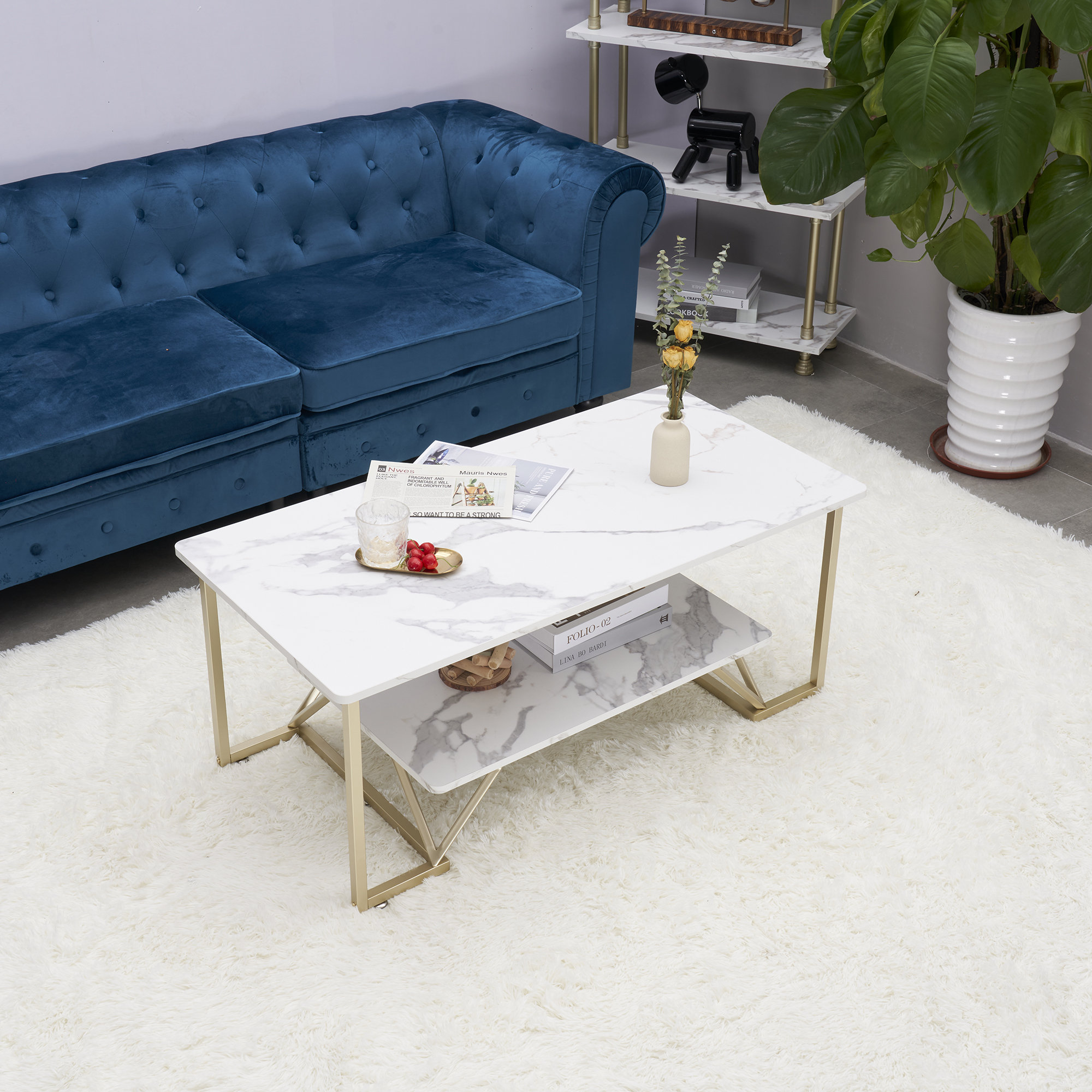 Everly Quinn Kezzia Frame Coffee Table with Storage & Reviews - Wayfair ...