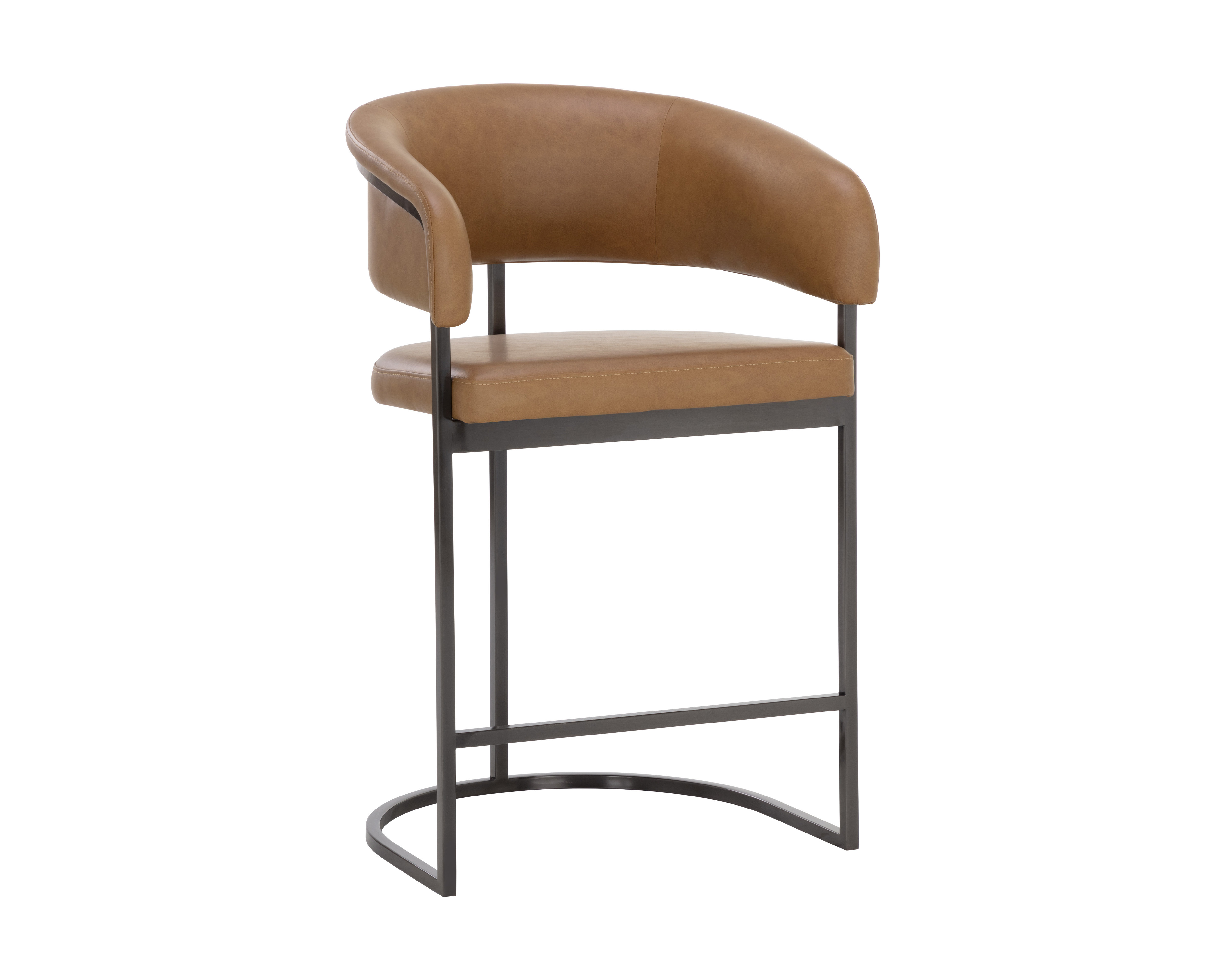 Wade Logan® MARRIS BARSTOOL - GUNMETAL - MILLIKEN COGNAC - Brown | Wayfair
