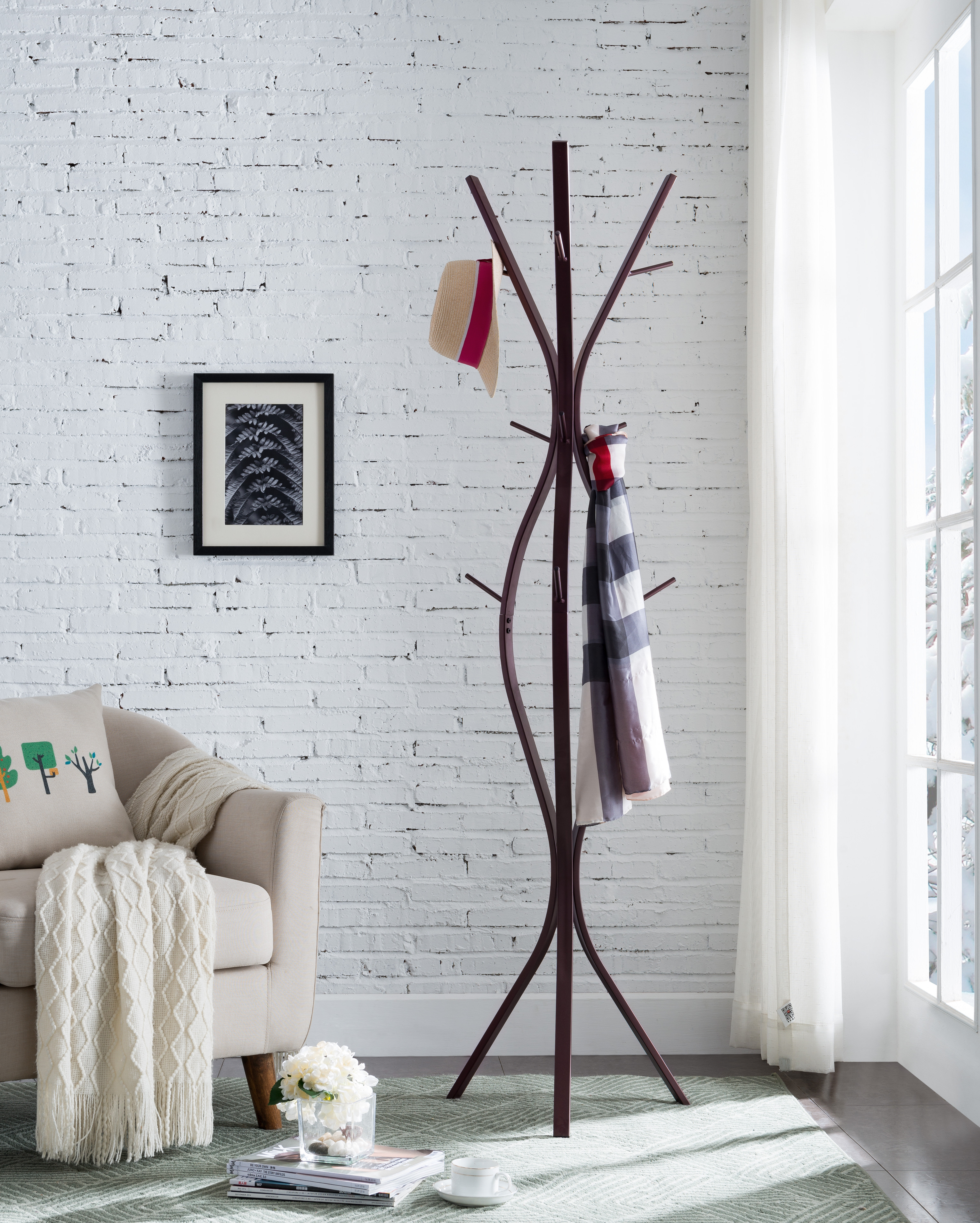 Latitude Run® Camrie Metal 12 Hook Standing Coat & Hat Rack & Reviews ...