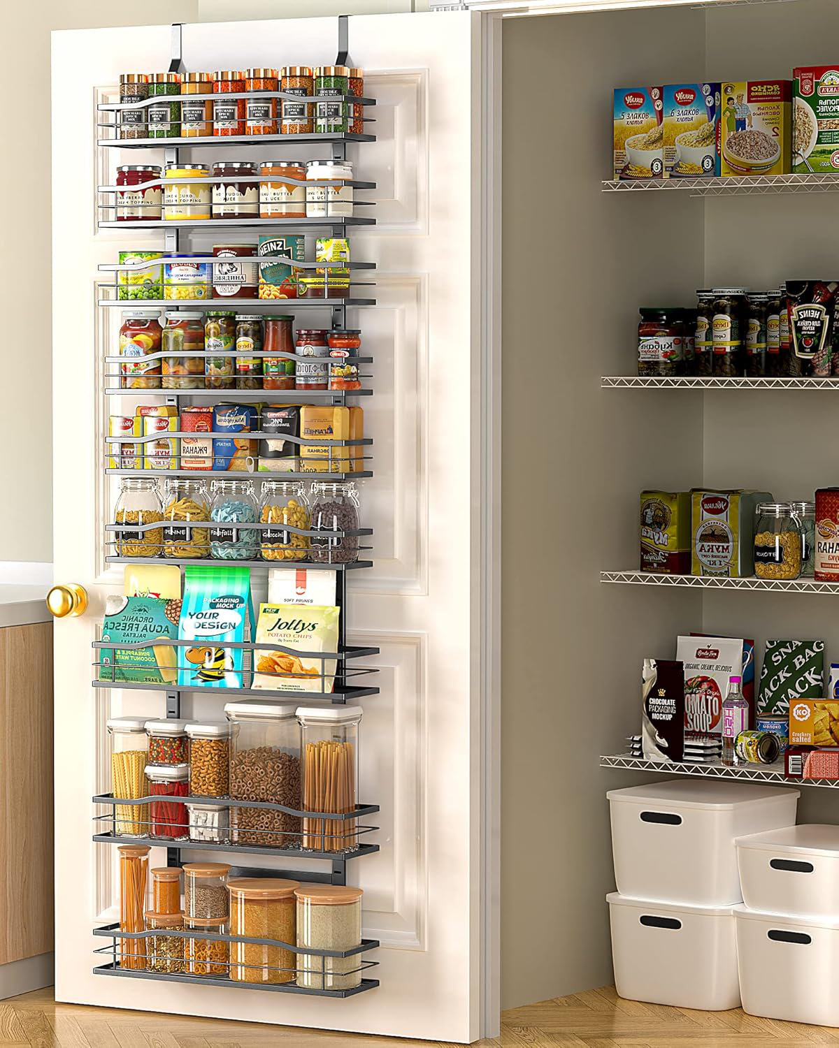 Mint Pantry® Over The Door Pantry Organizer, 6-Tier Pantry Organizers ...
