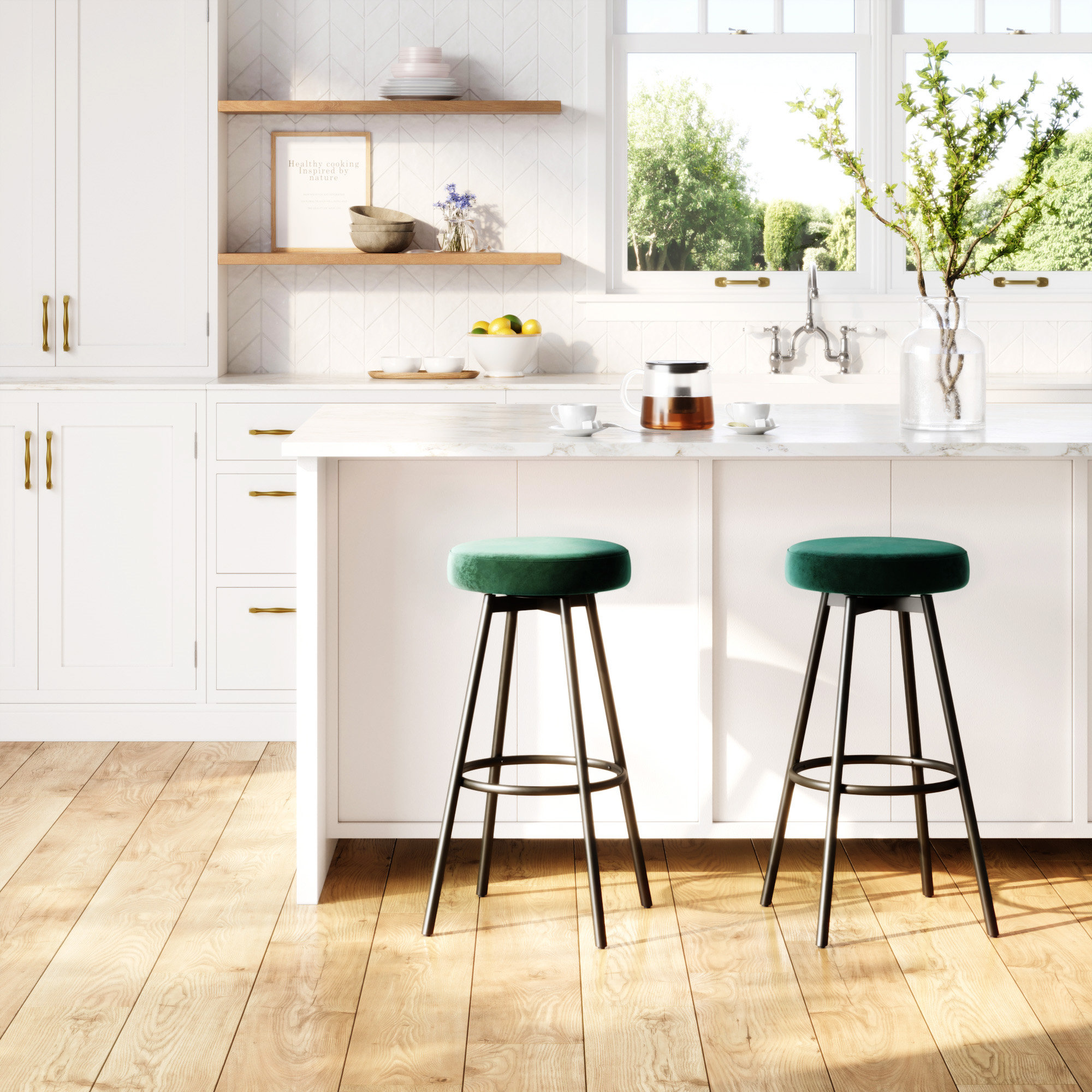 Mercer41 Modern Glam Upholstered Bar Stool .Rust,Upholstered dining ...