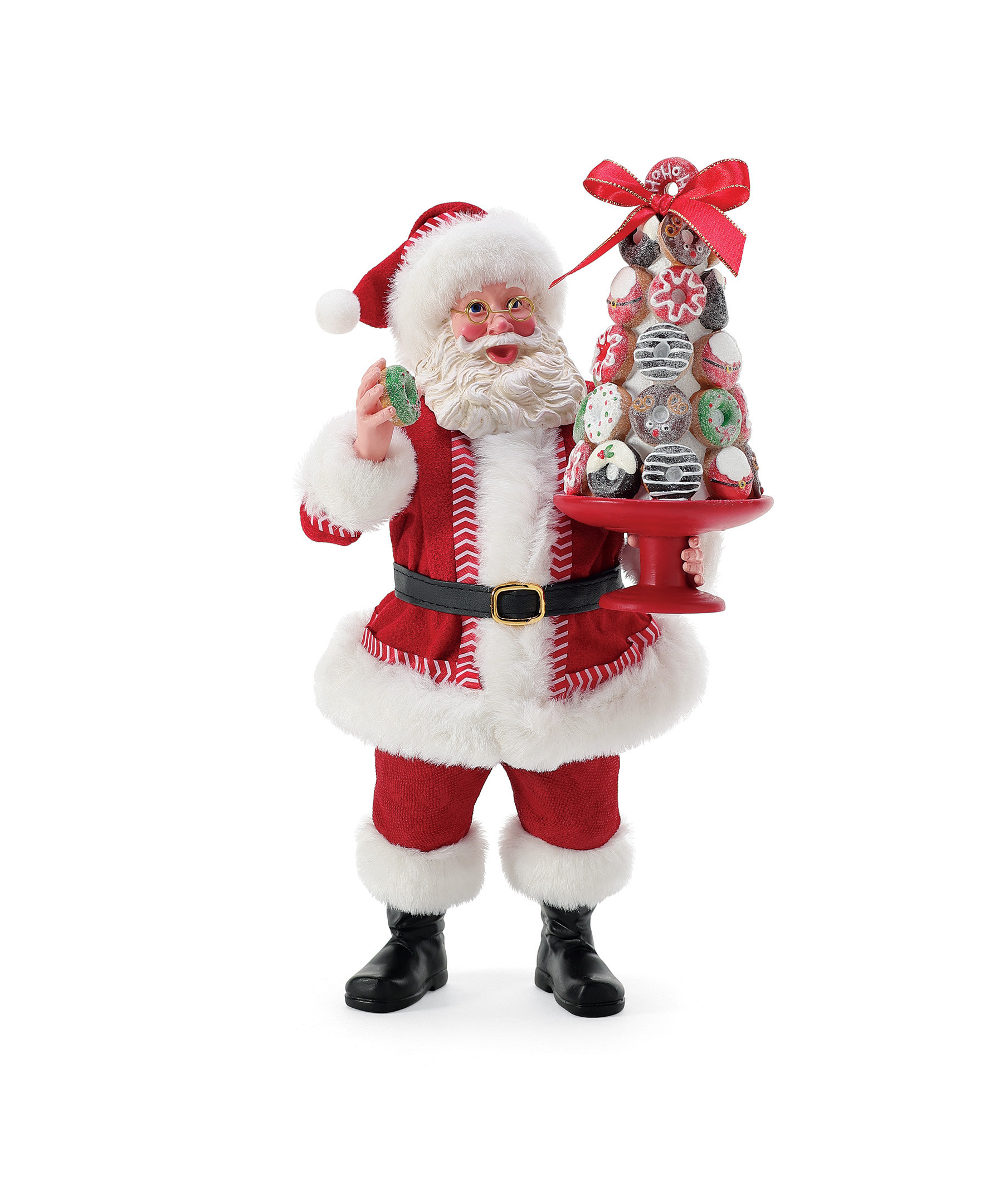 Possible Dreams Bon Appetit Donut Tower Santa 12in | Wayfair