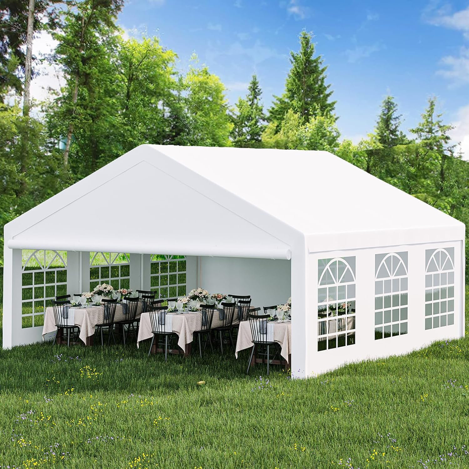 Yesurprise 13x26 FT Party Tent Heavy Duty Wedding Canopy with White ...