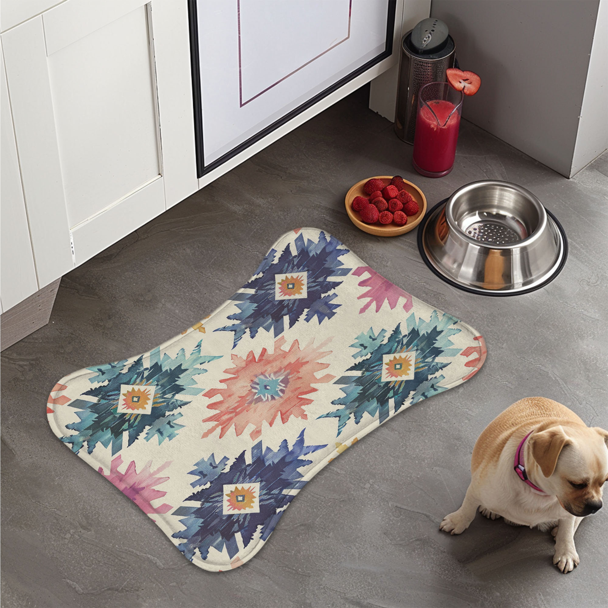 MentionedYou Seamless Aztec - 1 Piece Bone Shape Feeding Mat | Wayfair