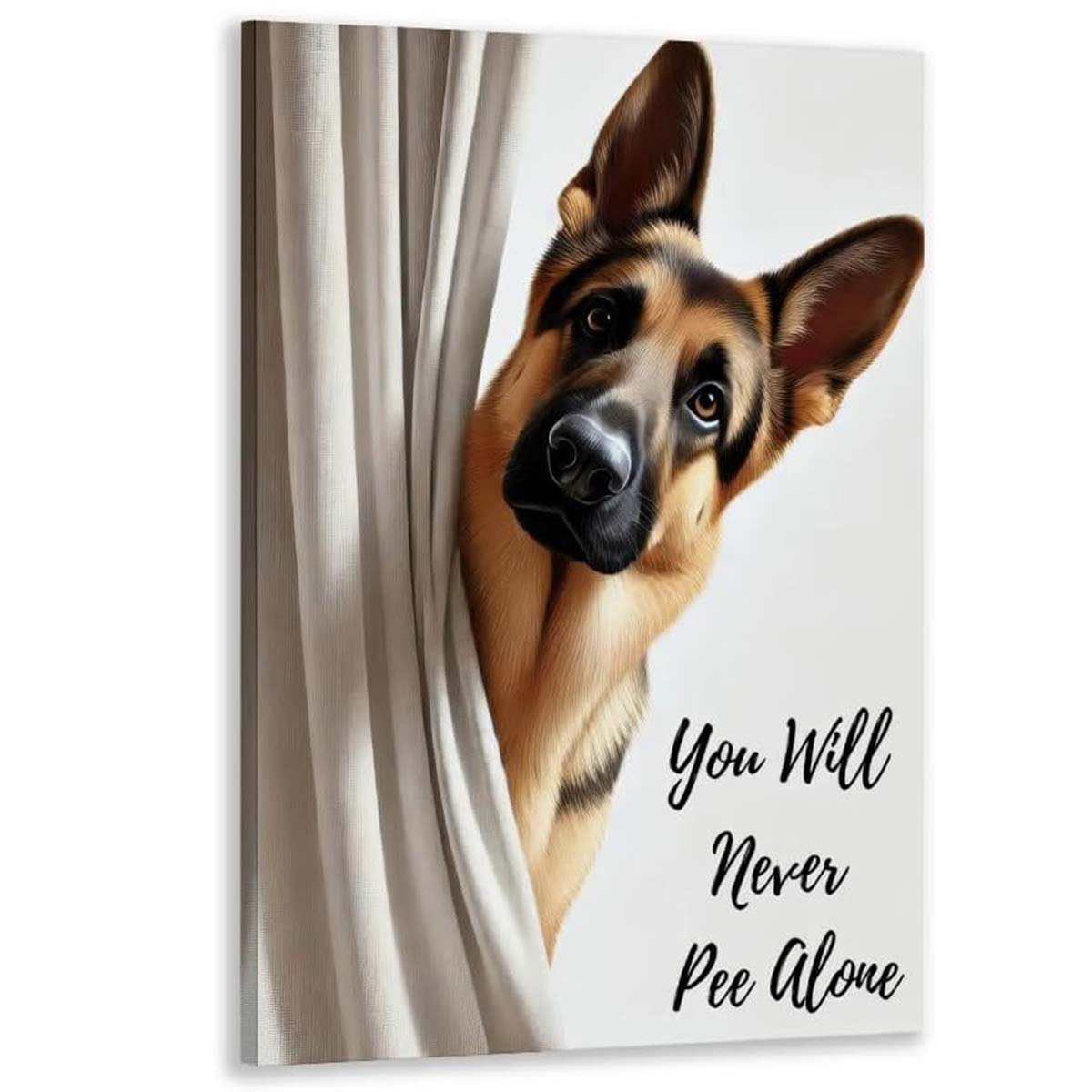 Lily Manor 30*20,Shepherd Never Pee Alone Dog Poster Bathroom Animal ...
