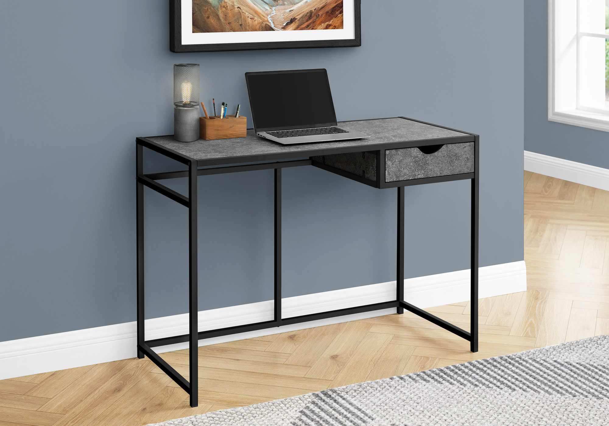 17 Stories Metal Base Writing Desk & Reviews | Wayfair