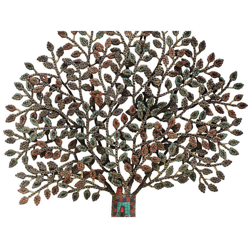 Exotic India Brass Tree with Inlay Work Wall Décor | Wayfair