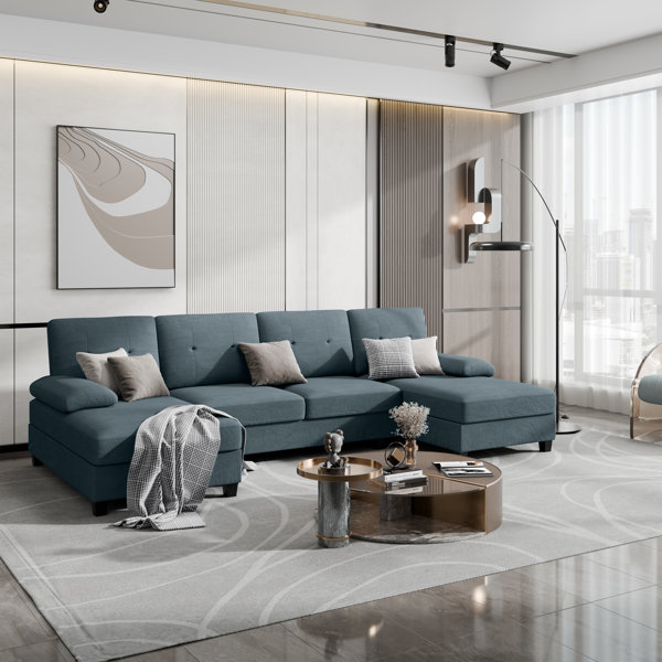 Ebern Designs Kennaya 106" Modular Upholstered Sectional, 3-Piece U ...