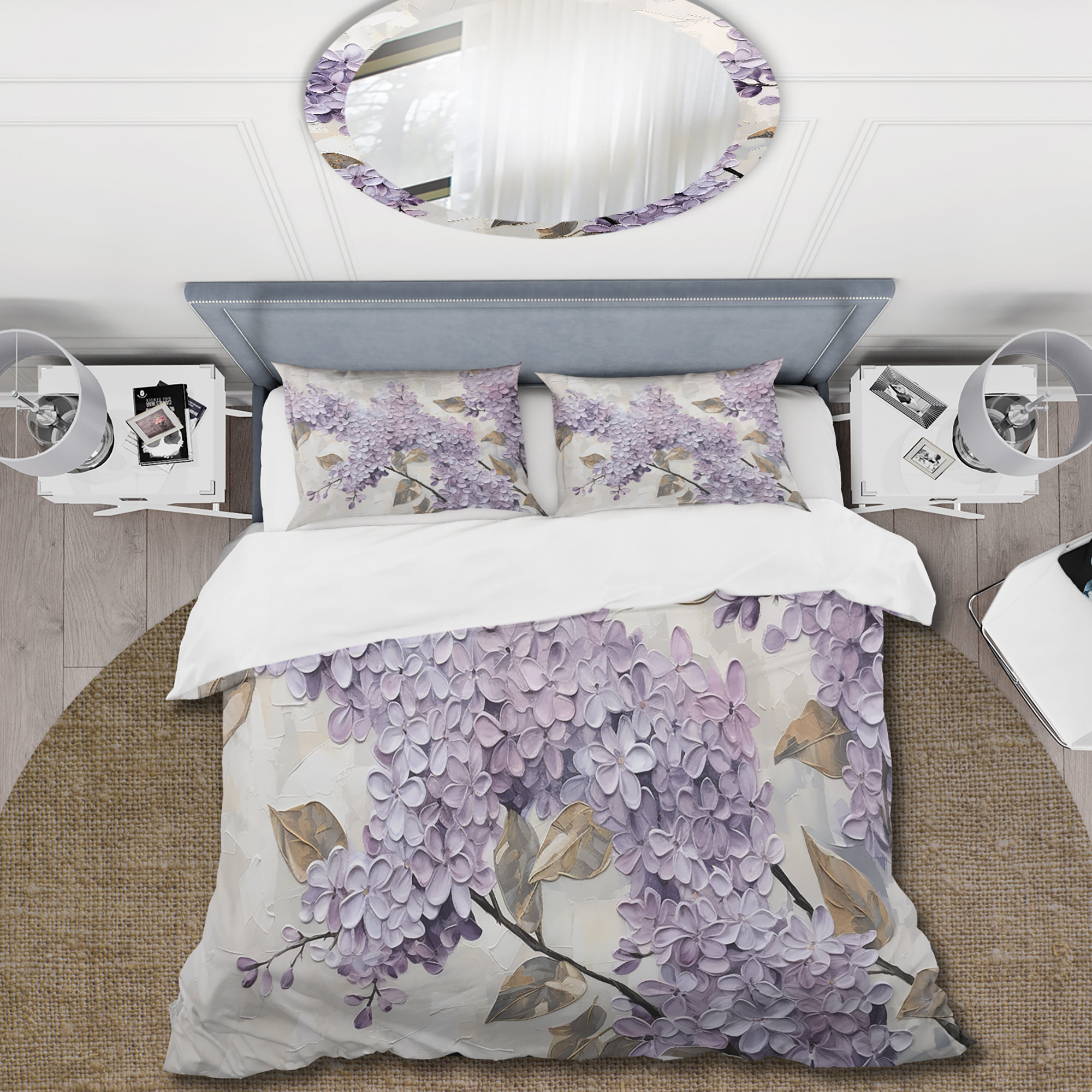 Design Art Beautiful Lilac Dreamscape I - Lilacs Duvet Cover Set | Wayfair