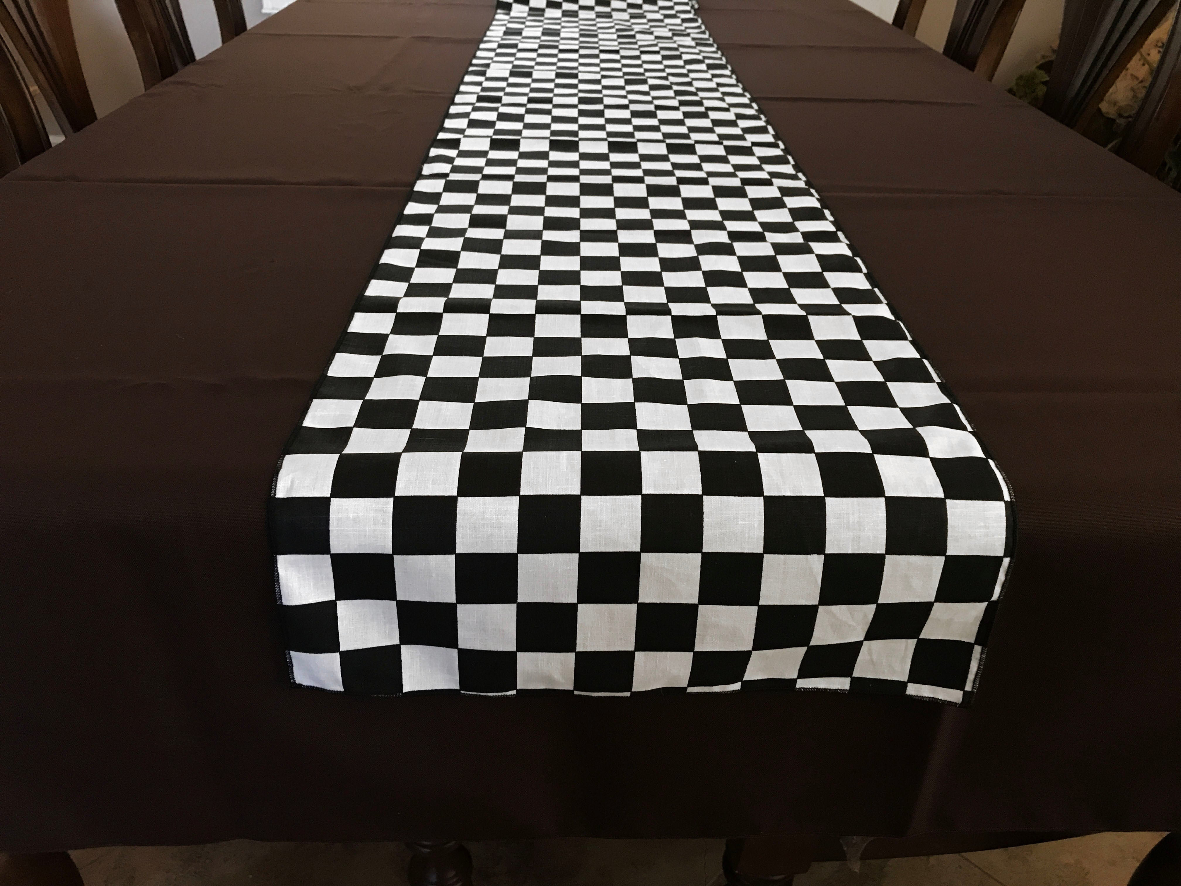 Ebern Designs Checkerboard Print Table Runner | Wayfair