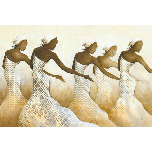 Winston Porter Women Dancing Neutral - Wrapped Canvas Graphic Art | Wayfair