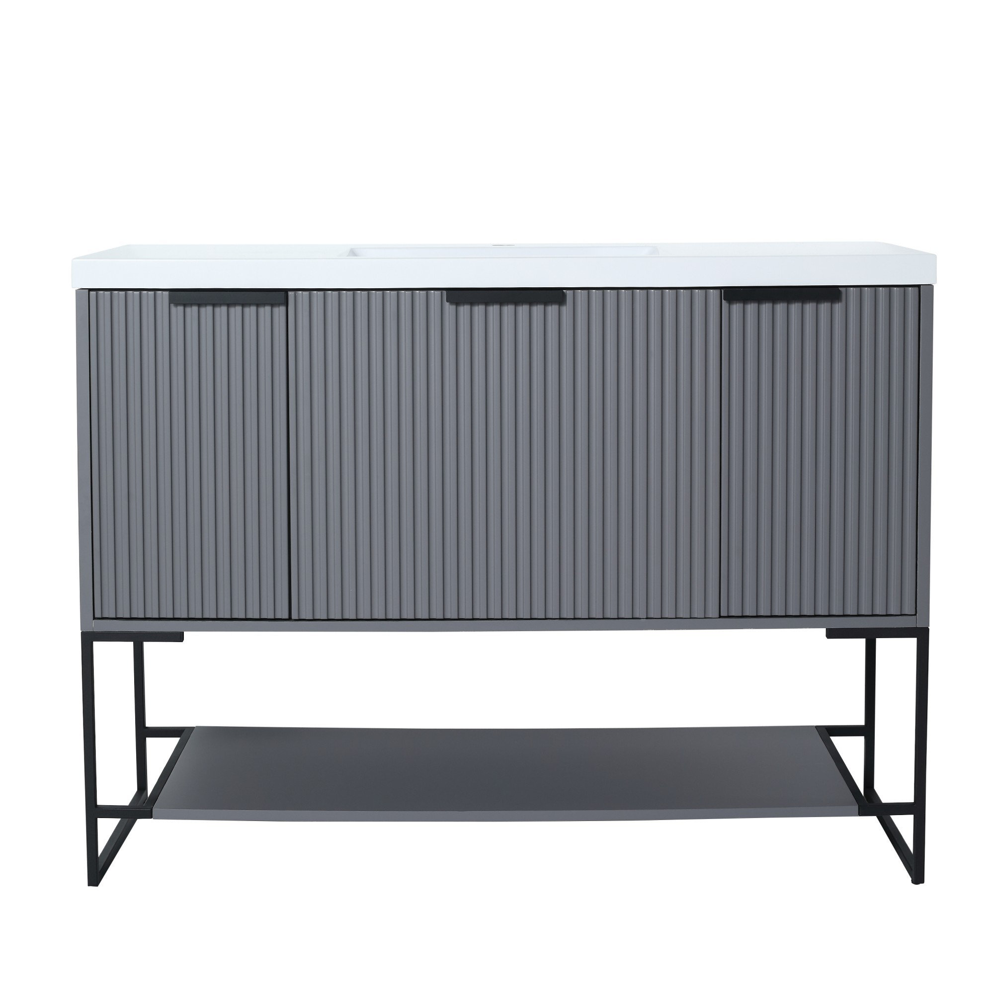 Latitude Run® 48-Inch Modern Freestanding Bathroom Vanity with Resin ...