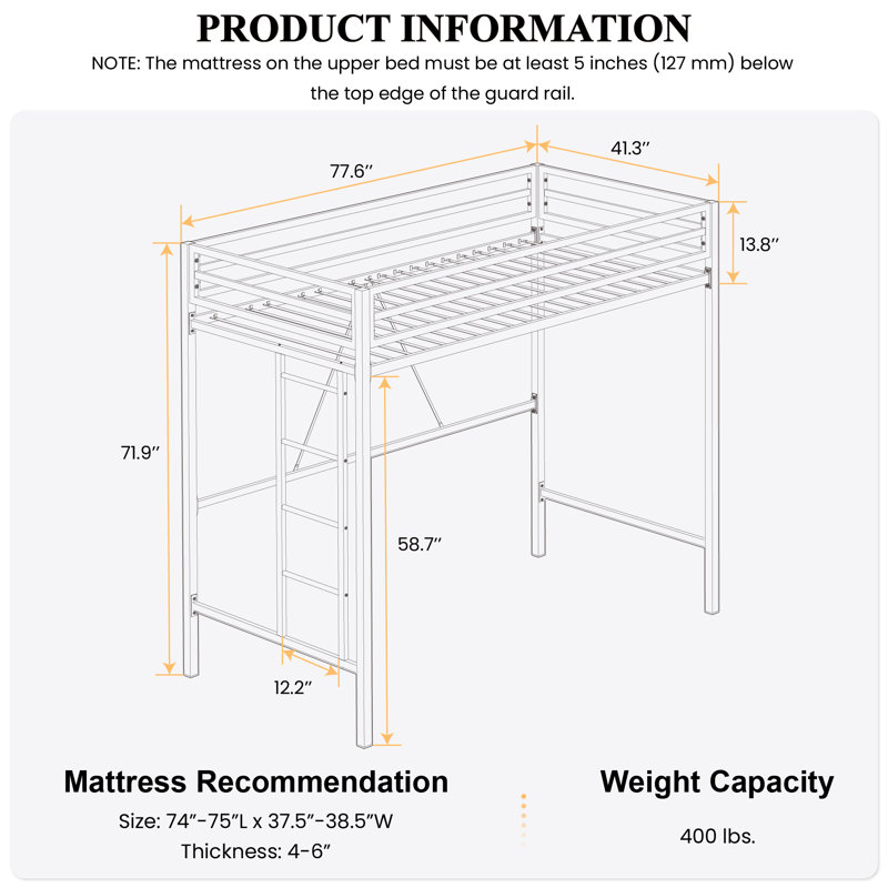 Viv + Rae™ Maranto Twin Loft Bed by Viv + Rae™ & Reviews | Wayfair