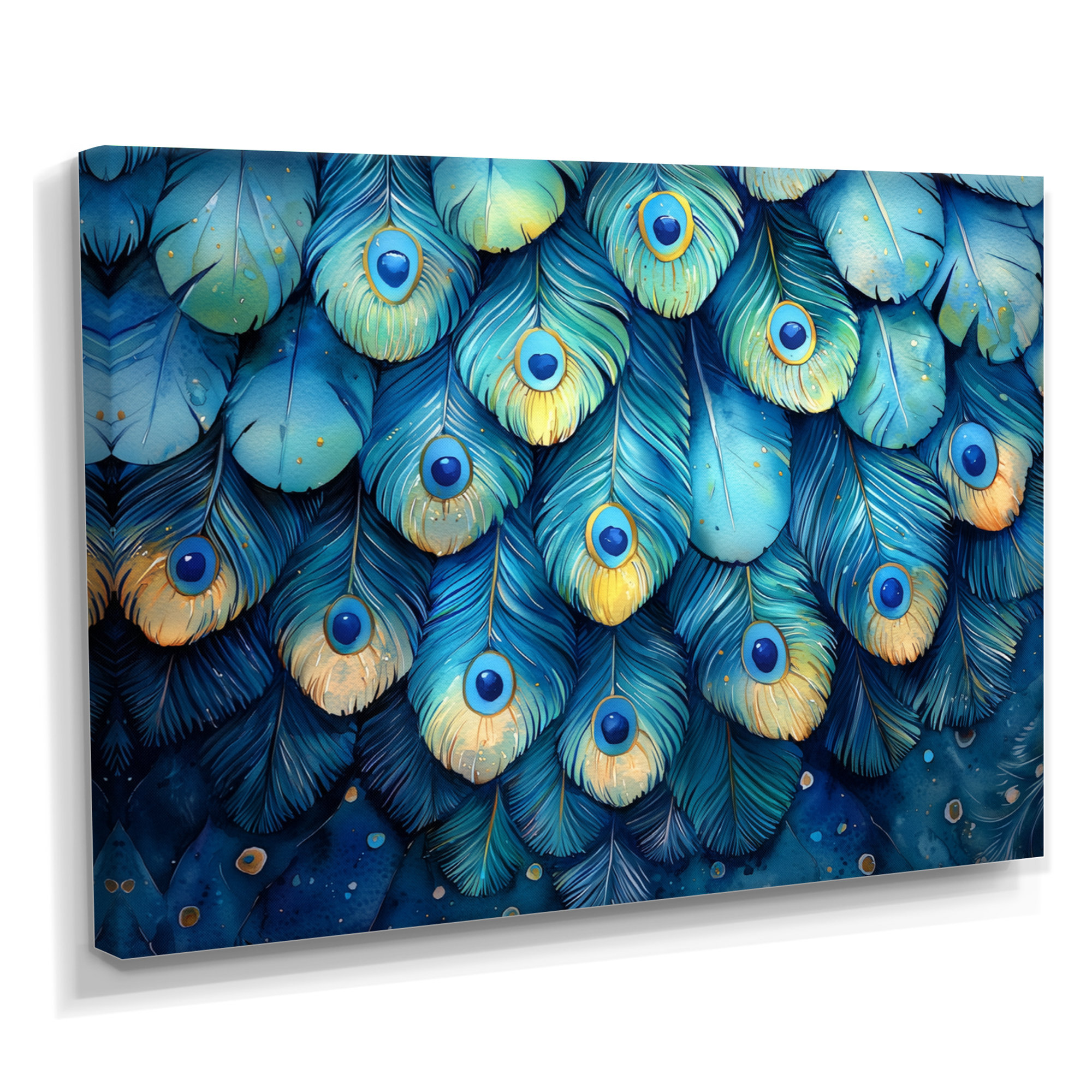 Bungalow Rose Peacock Feather Collage - bird Wall Art | Wayfair