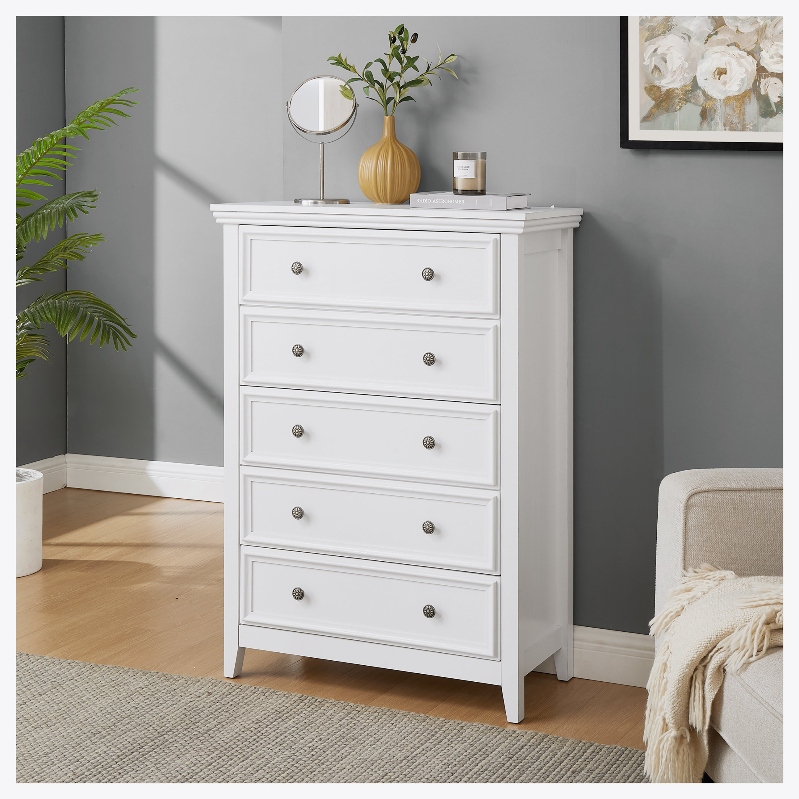Lark Manor™ Chessie Wood Storage Dresser with 5 Drawers | Wayfair