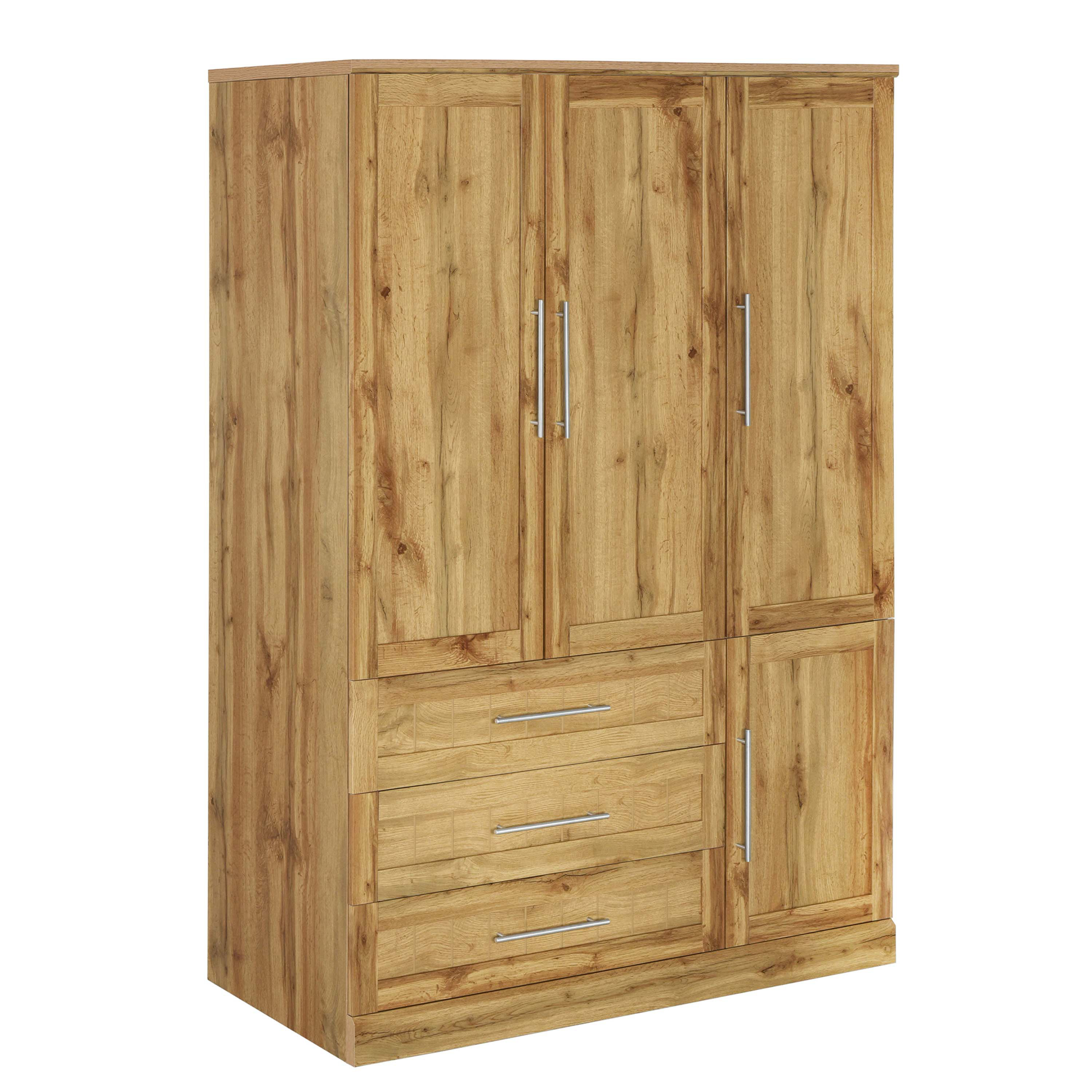 Loon Peak® 4 Door Wardrobe Armoire Closet with 3 Drawers | Wayfair