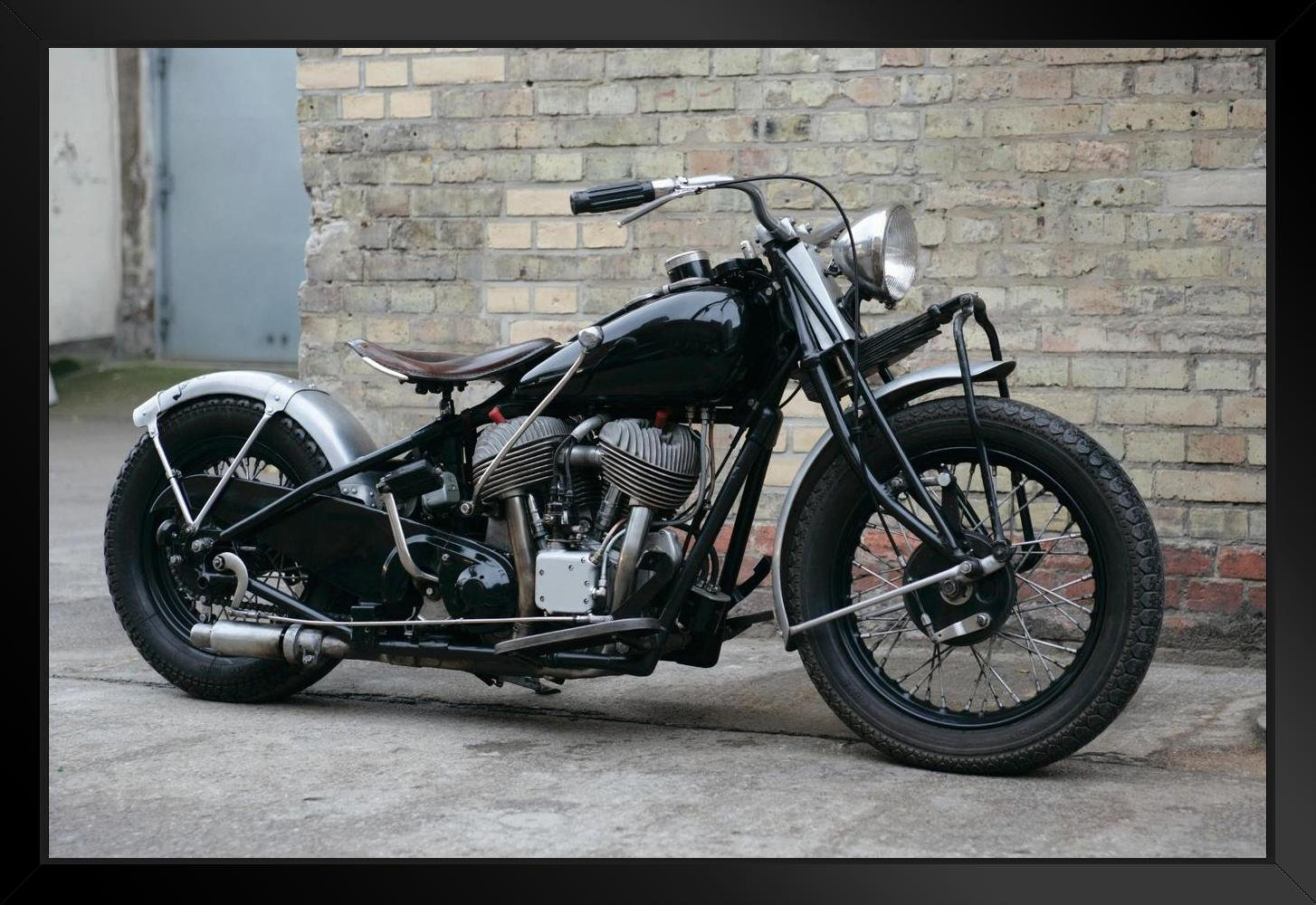 Latitude Run® " Side View Of A Custom Black Chopper Motorcycle Photo ...