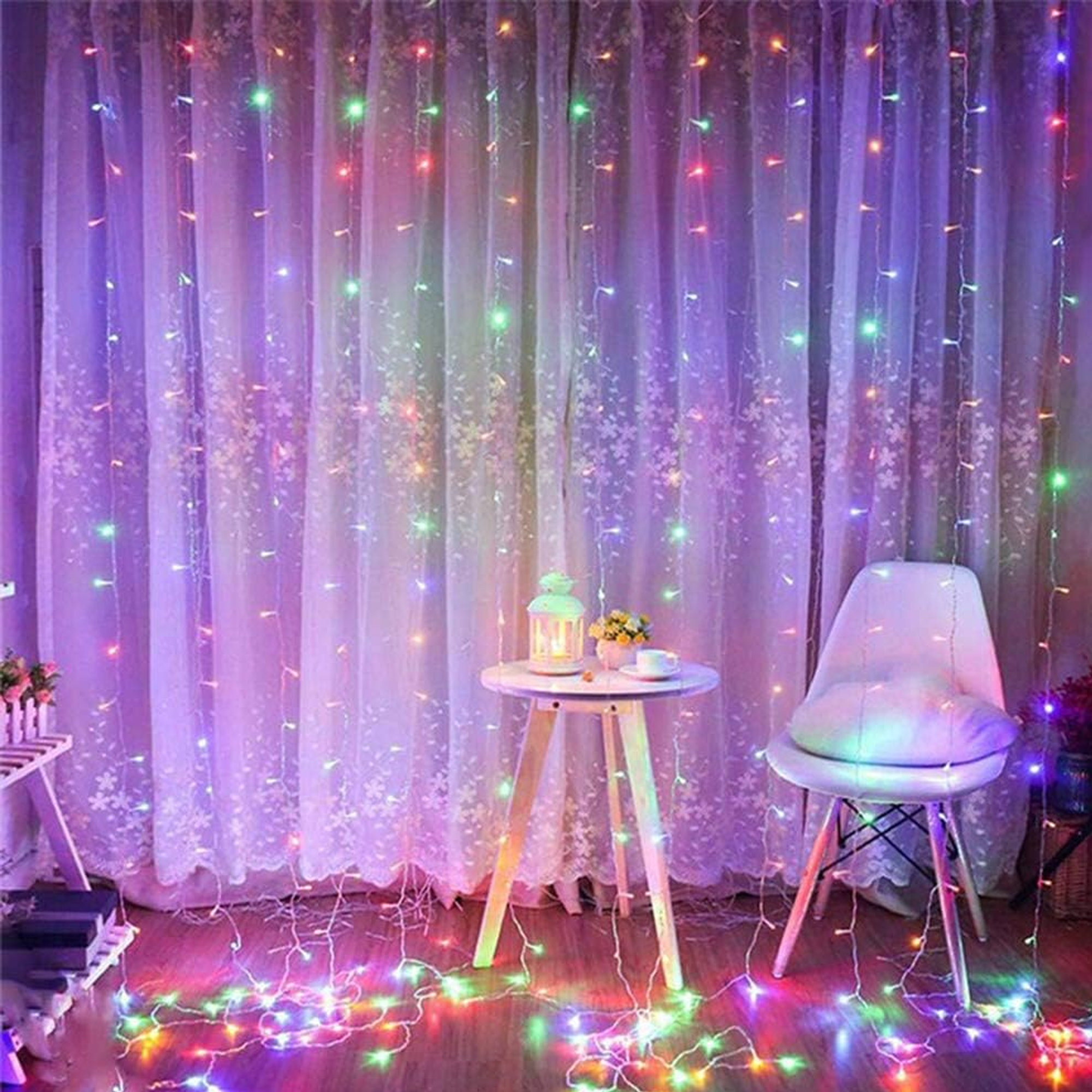 The Holiday Aisle® Led Fairy String Curtain Lights with Remote for ...