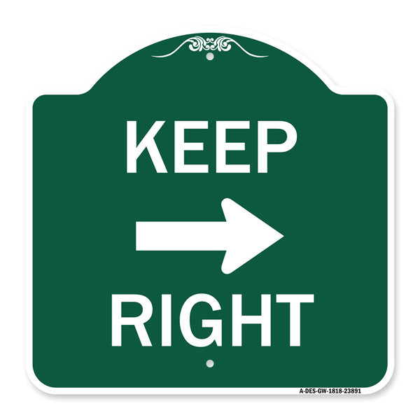 Signmission Designer Series Sign - Keep Right Sign (Right Arrow ...