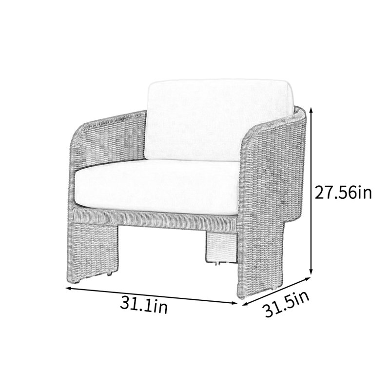 Rosecliff Heights Cassidi Patio Chair with Cushions | Wayfair