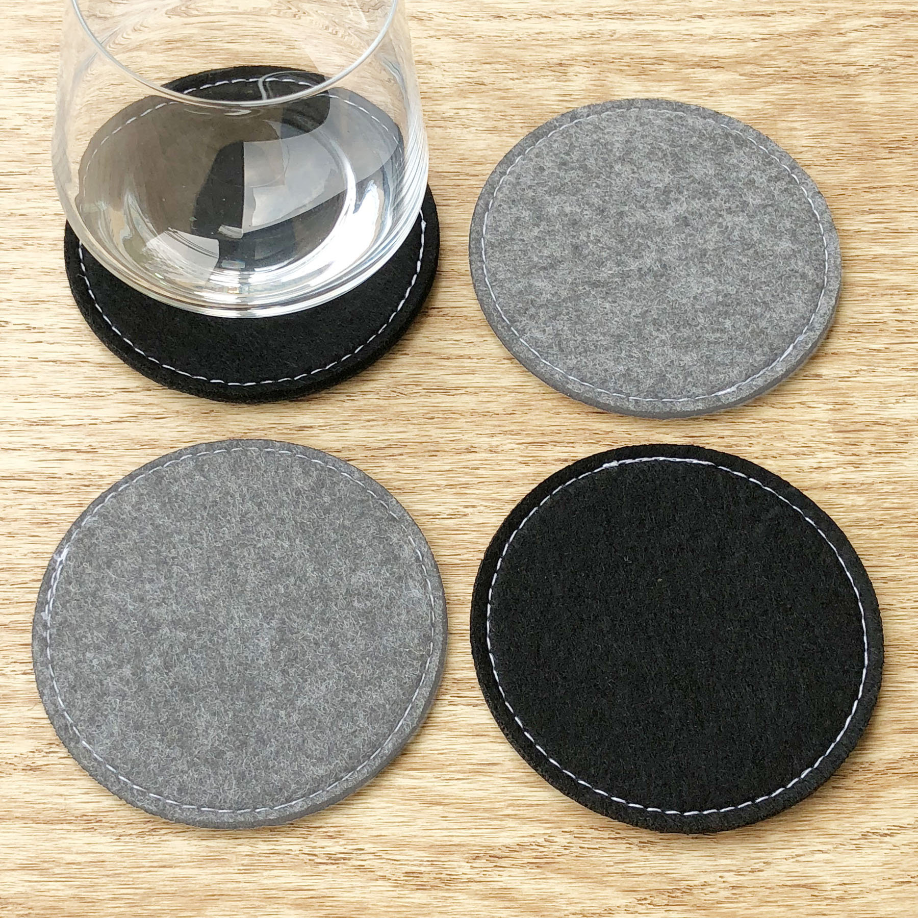 Ivy Bronx Wespi Border Stitching Reversible Coaster & Reviews | Wayfair