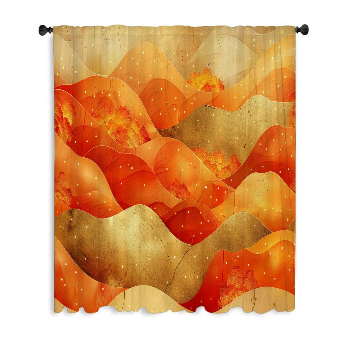 VisionDecor Wavy Pattern Window Curtains, Visual Art Blockout & Sheer ...