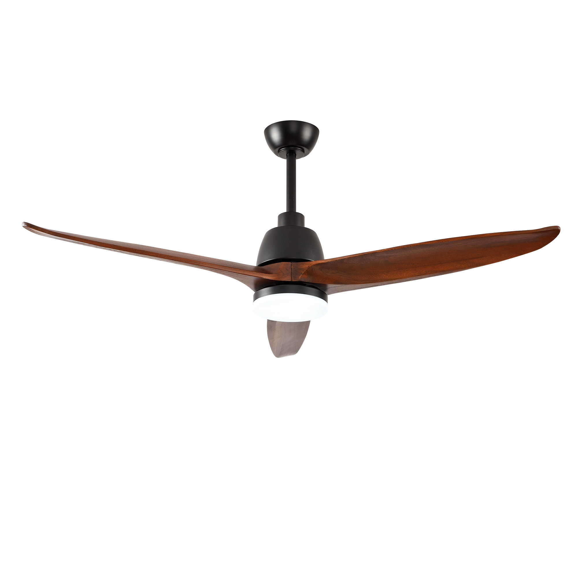 Latitude Run® Hot Sales 52 Inch Indoor Gold Ceiling Fan With Lights - Dimmable LED, 3 Solid Wood ...