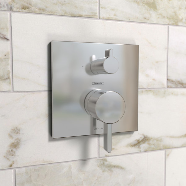 Hansgrohe Ecostat Square Pressure Balance Shower Trim with Diverter ...