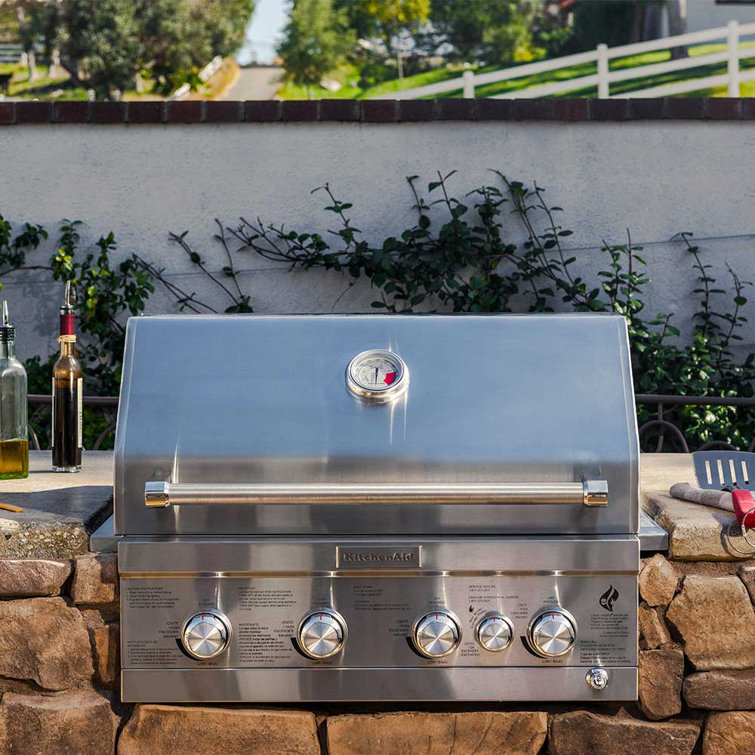 NewAge Products 97" 3-Piece Modular Outdoor Kitchen with 4-Burner ...