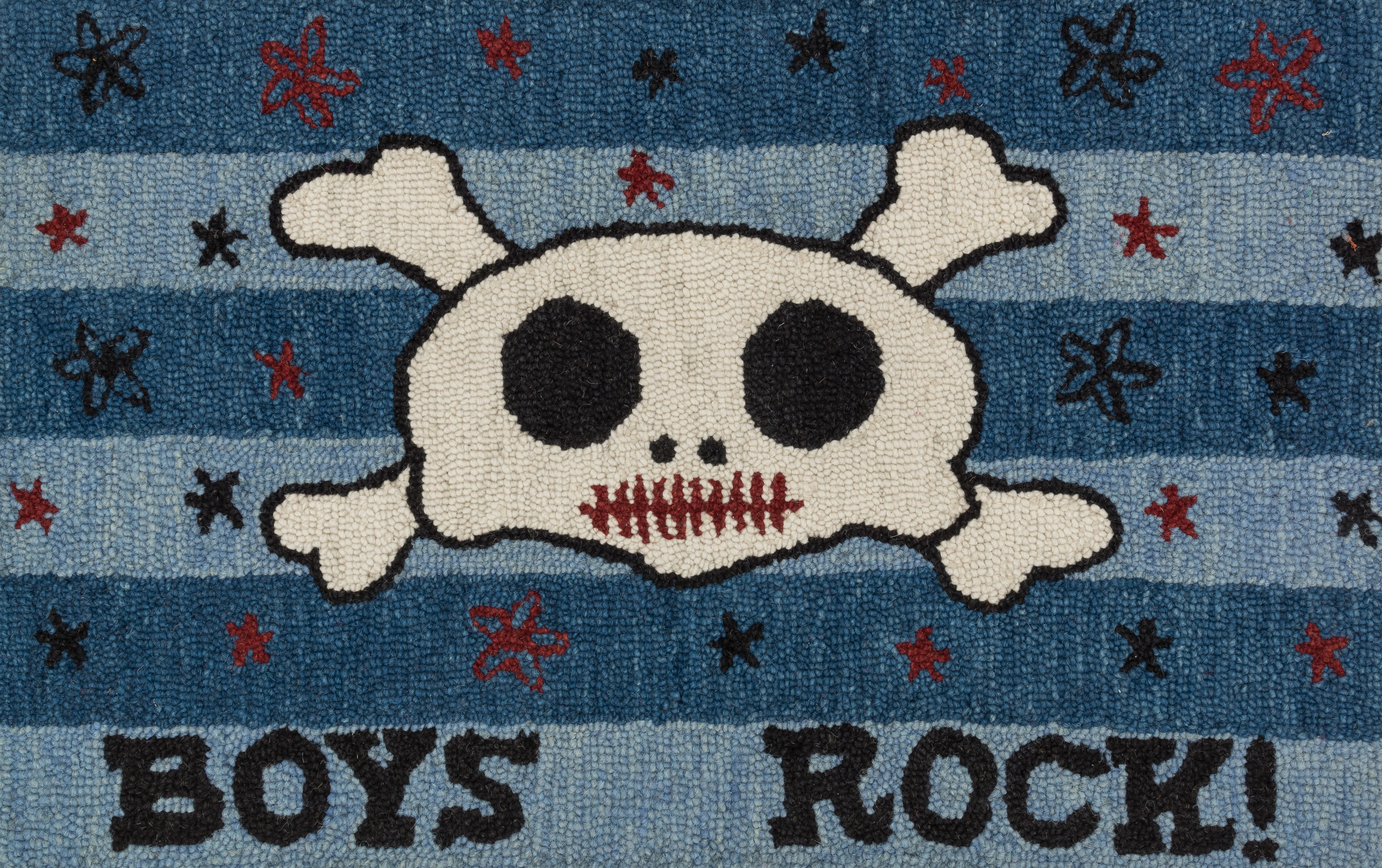 Zoomie Kids Jimerson Striped Handmade Tufted Wool Blue Area Rug | Wayfair